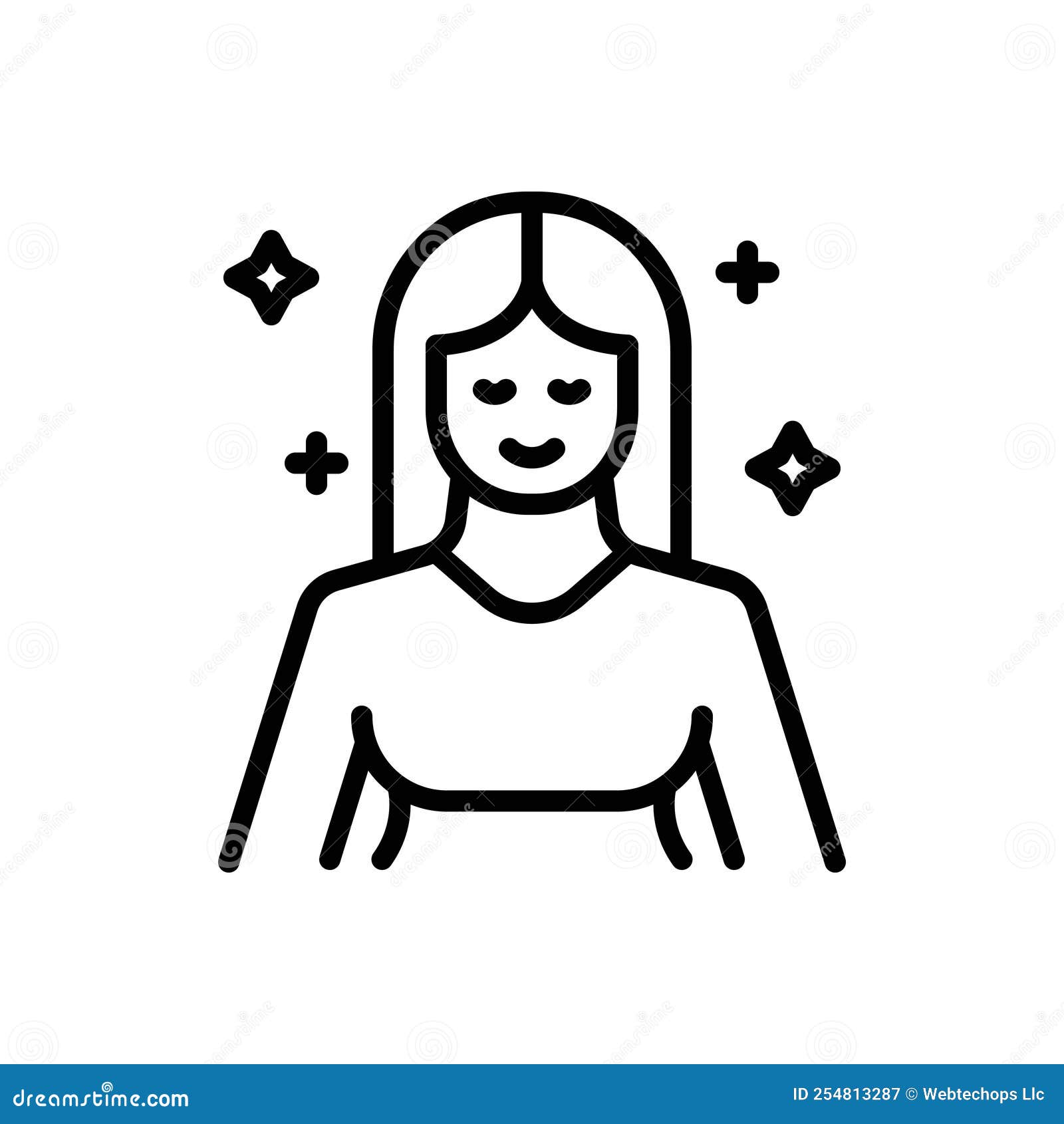 Black Line Icon for Beauty, Charm and Pretty Stock Illustration ...