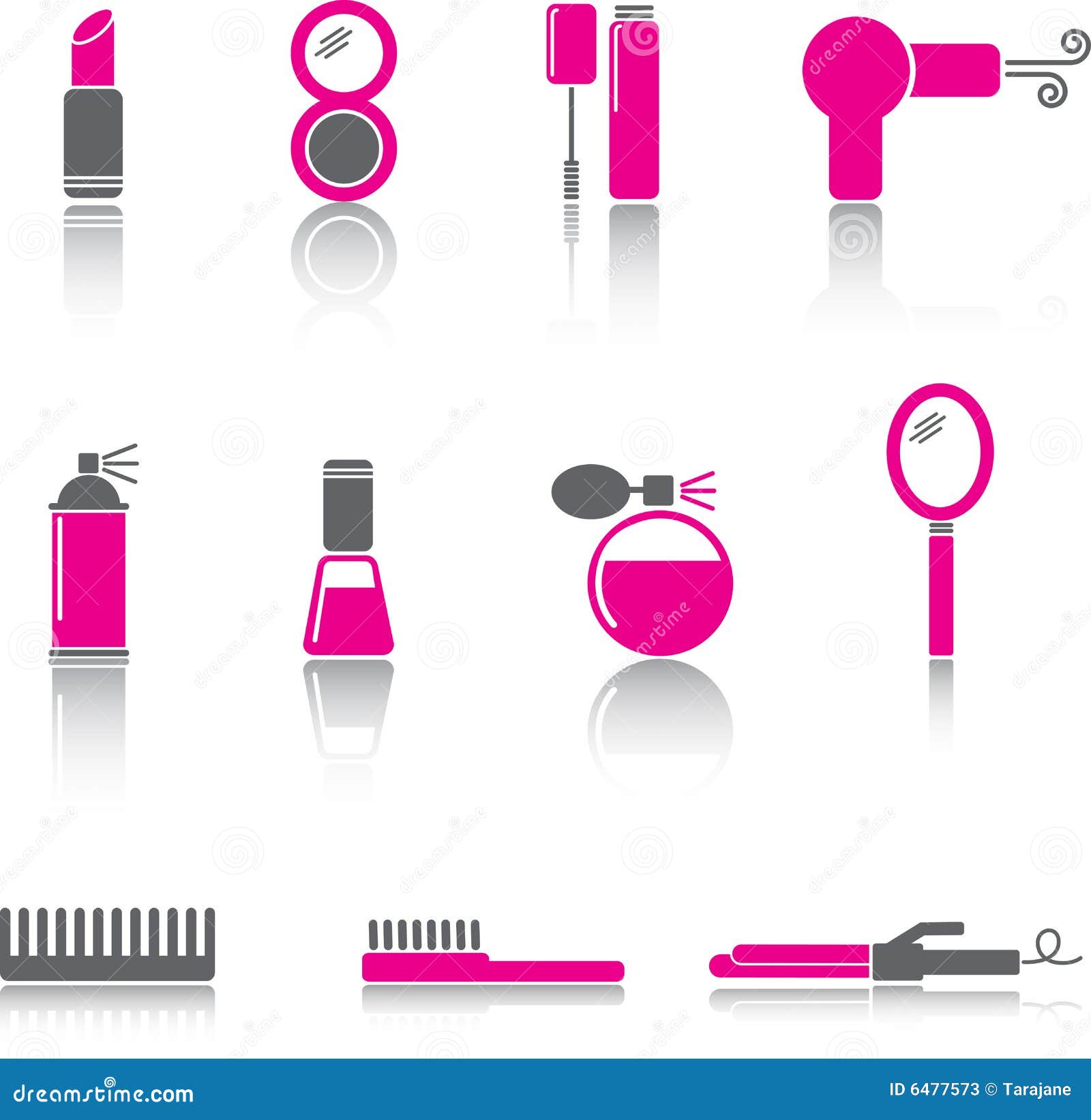 Beauty Icon Set stock vector. Illustration of comb, accessories - 6477573