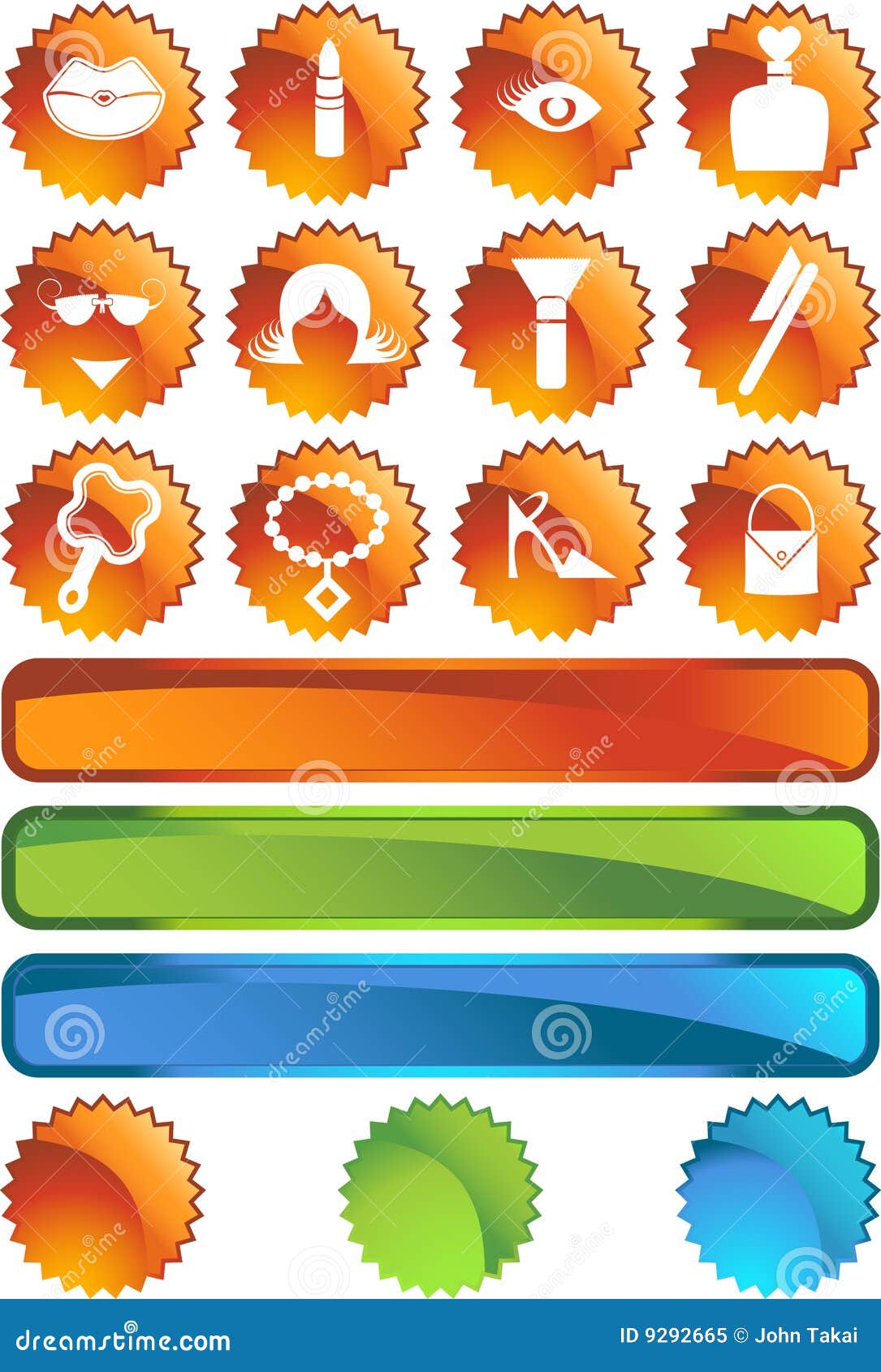 Beauty Icon Set: Sticker Button Series Stock Vector - Illustration of ...
