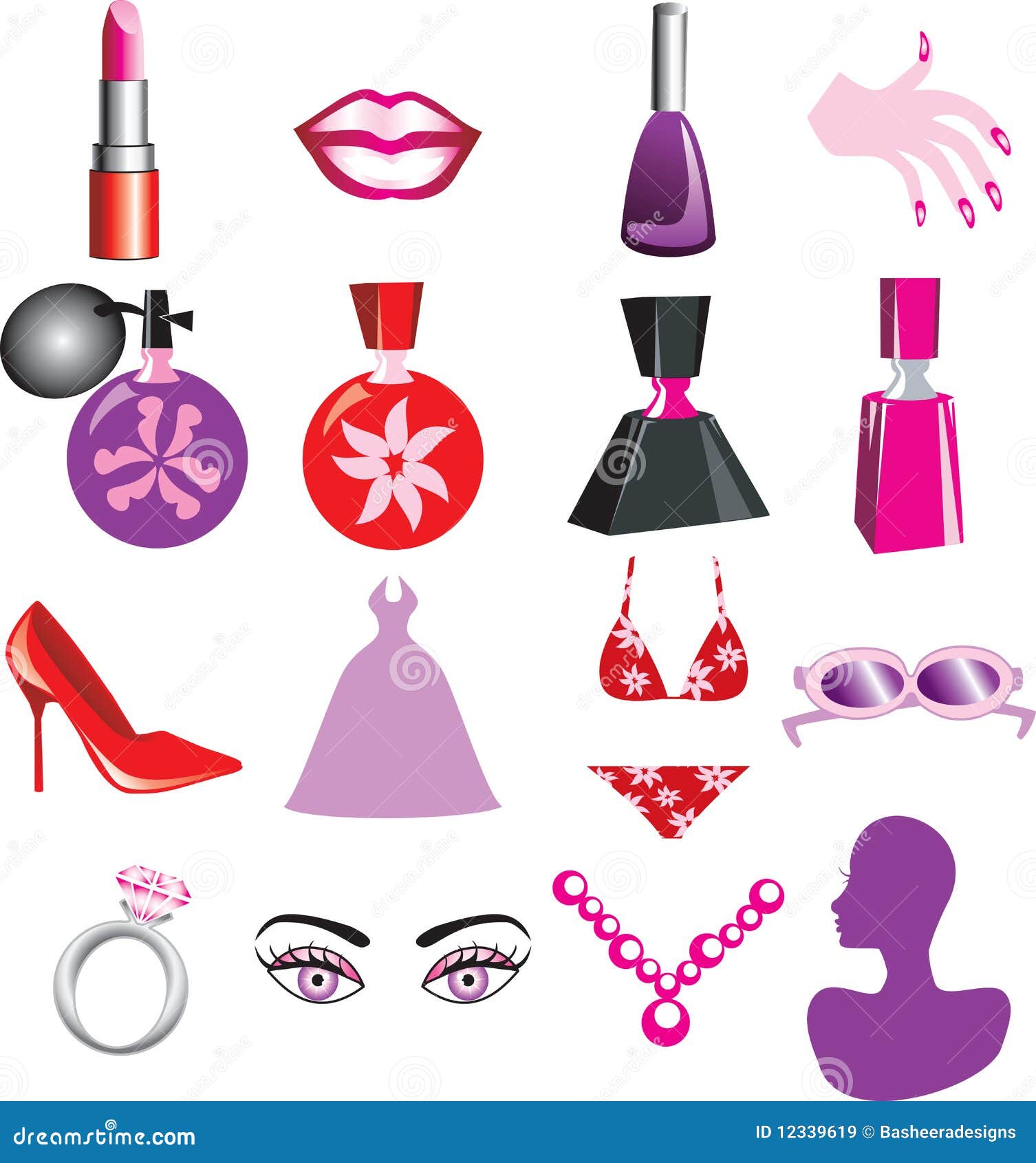 Beauty Icons stock vector. Illustration of eyeshadow - 12339619