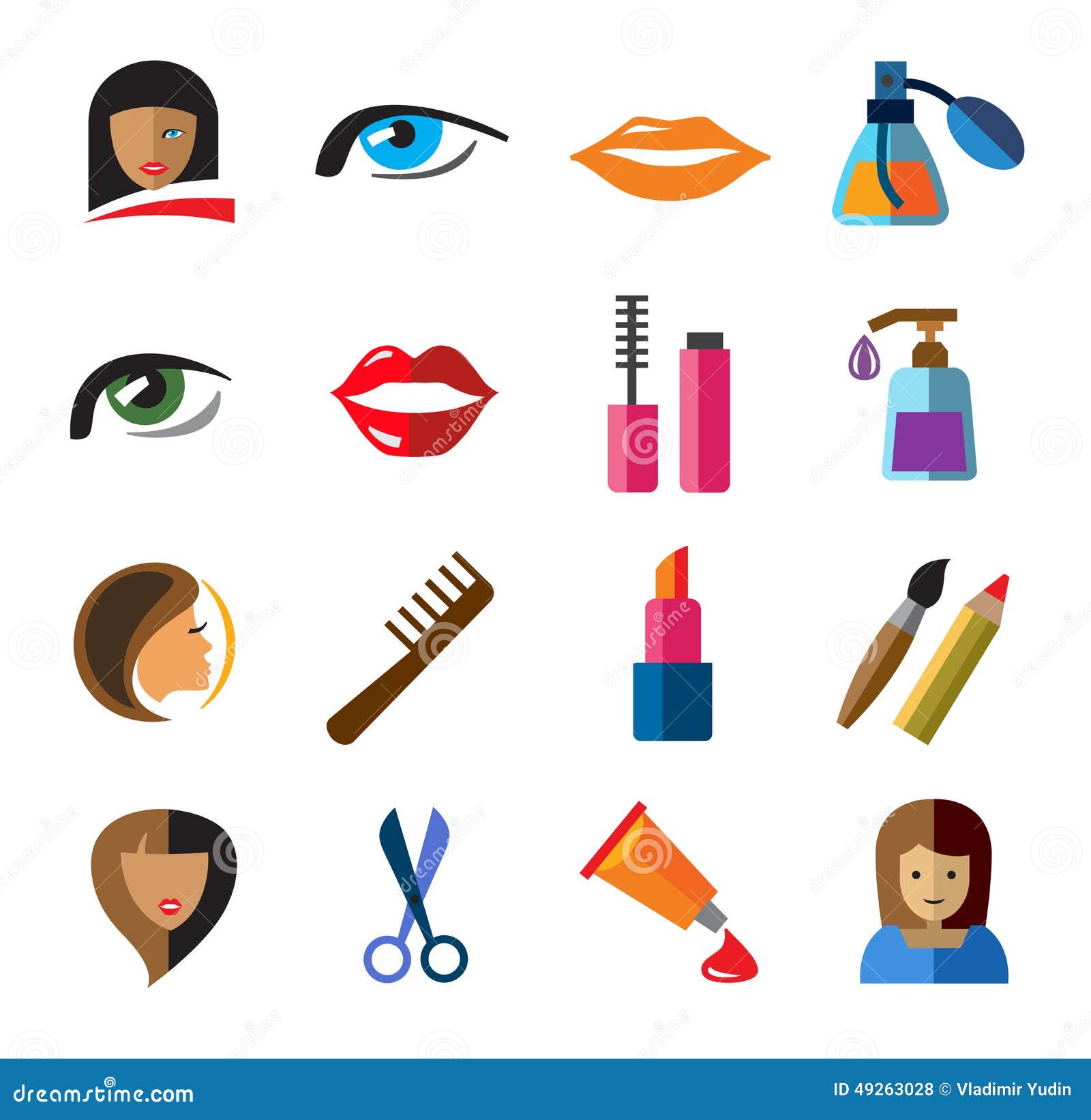 Beauty icons stock vector. Illustration of buttons, computer - 49263028