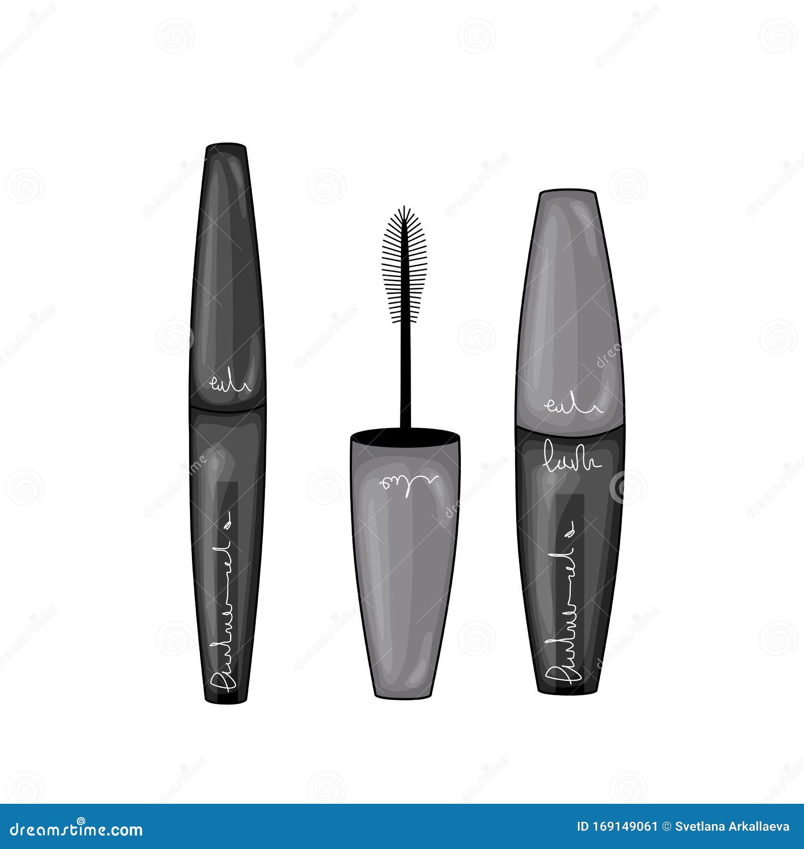 Beauty Illustration with Mascara. Cartoon Style Stock Illustration ...