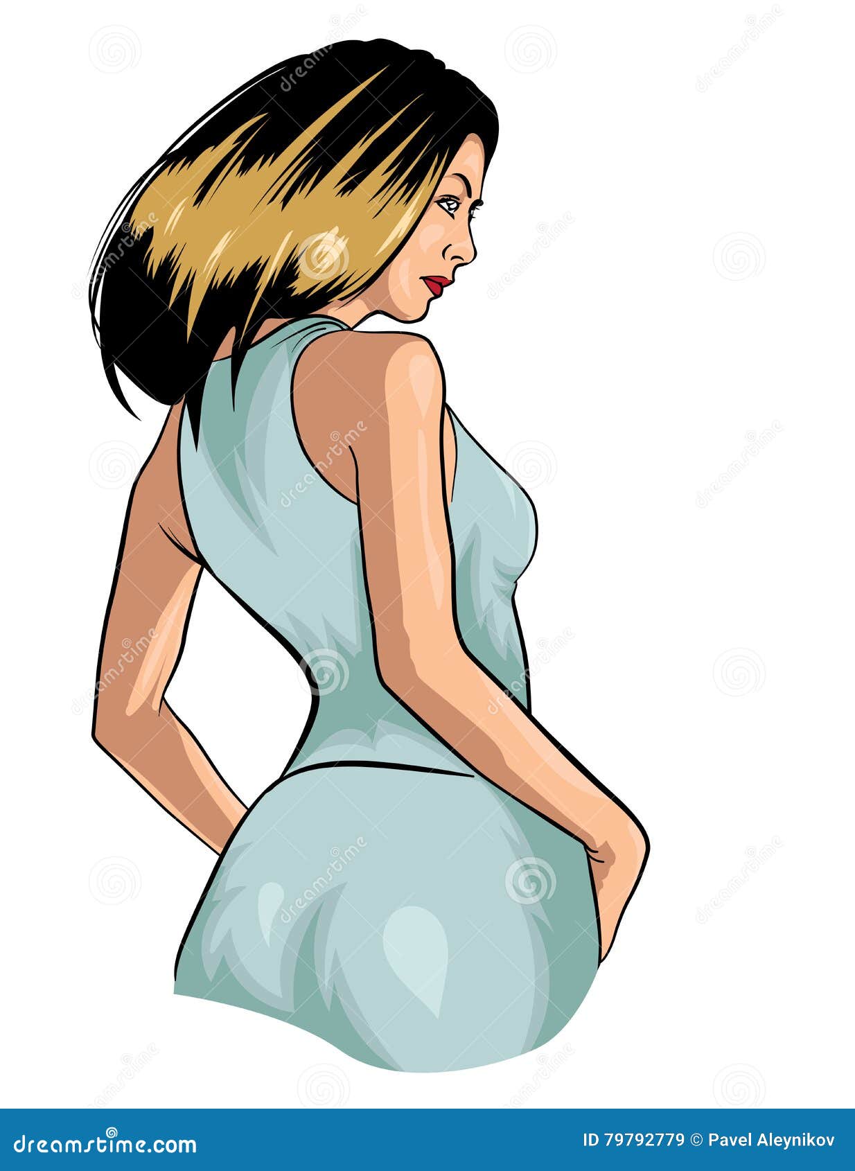 Beauty lady vector image stock vector. Illustration of comic - 79792779