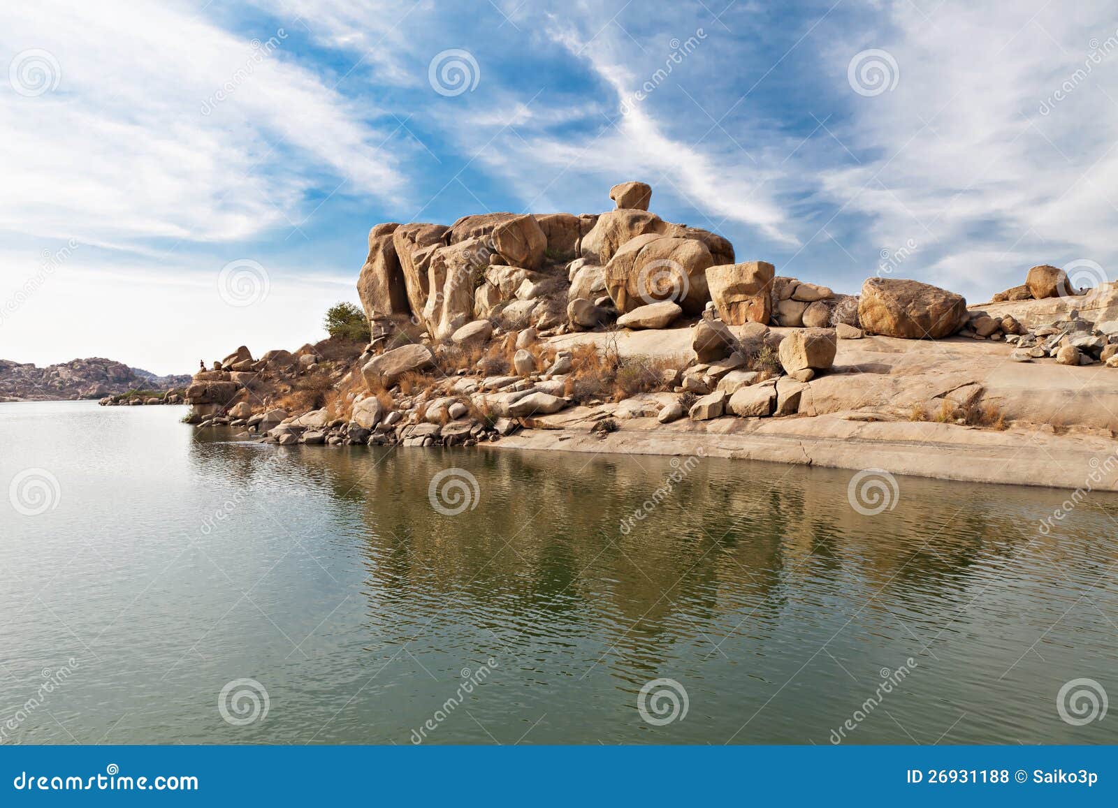 Beauty lake in Hampi stock photo. Image of india, height - 26931188