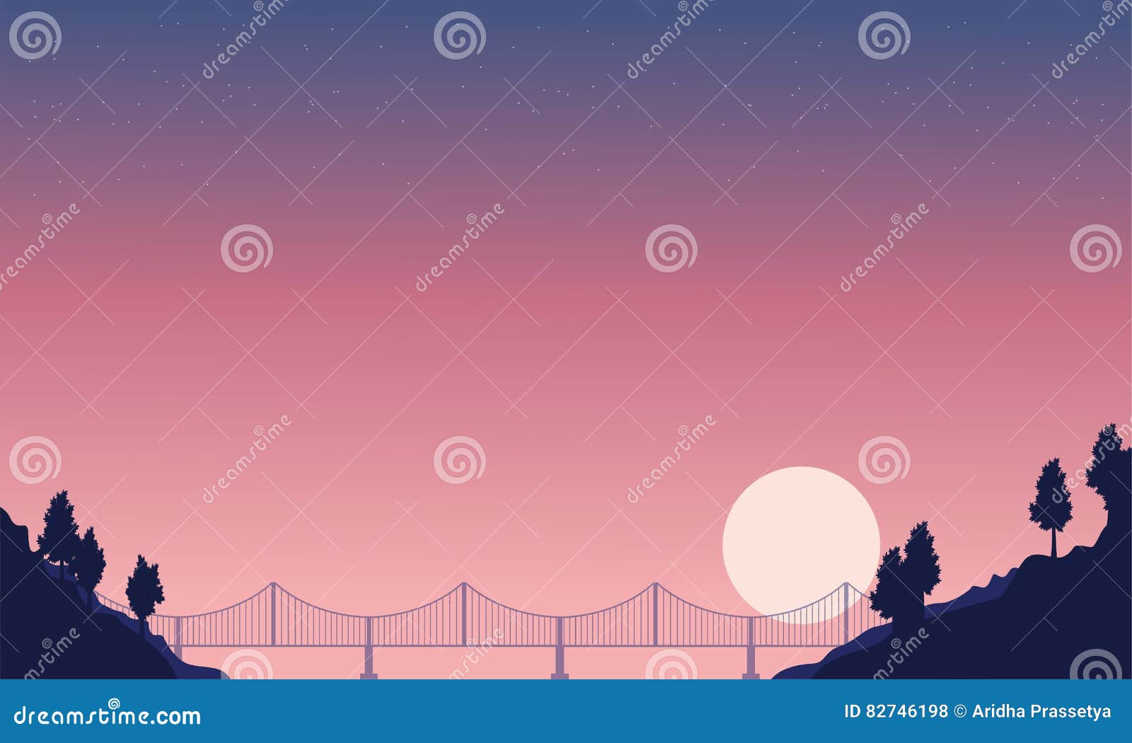 Beauty Landscape of Bridge Nature Backgrounds Stock Vector ...