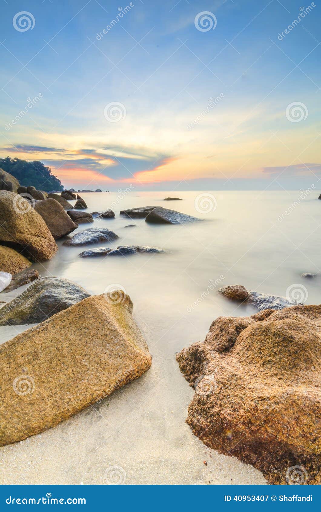Beauty Landscape with Sun Rising Over Sea Stock Image - Image of calm ...