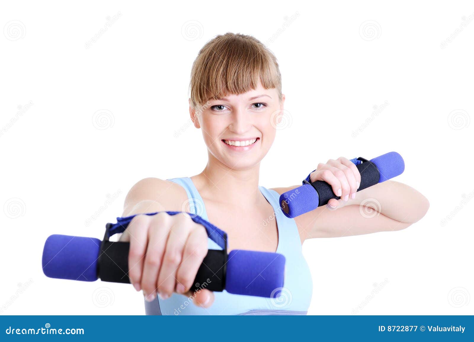 Beauty Laughing Girl Doing Exercise Stock Image - Image of healthy ...