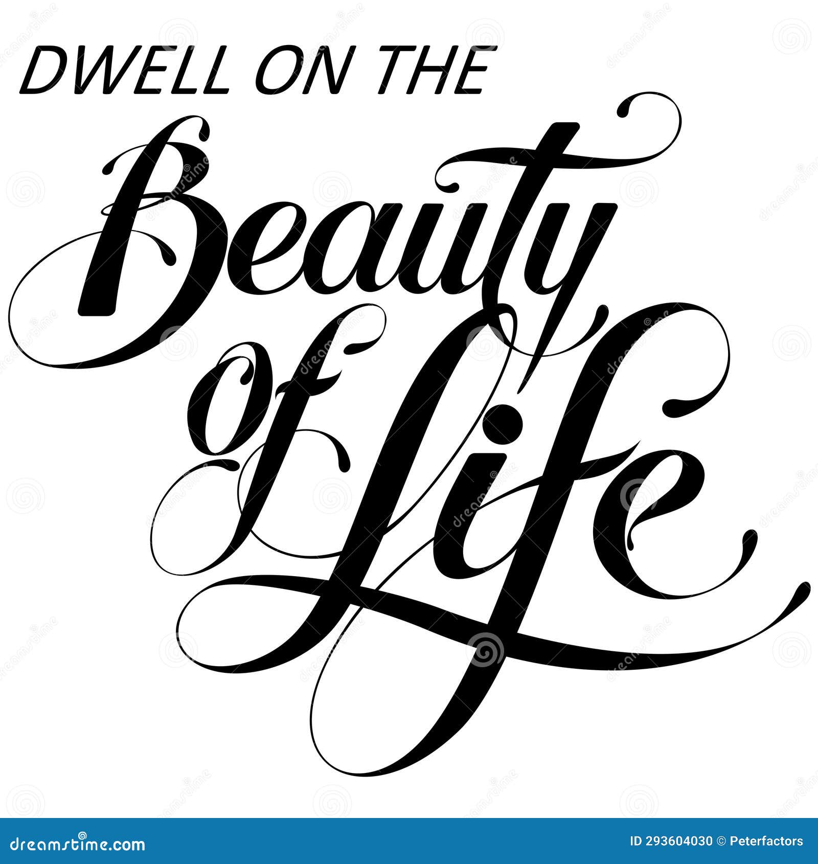 Dwell on the Beauty of Life - Custom Calligraphy Text Stock Vector ...