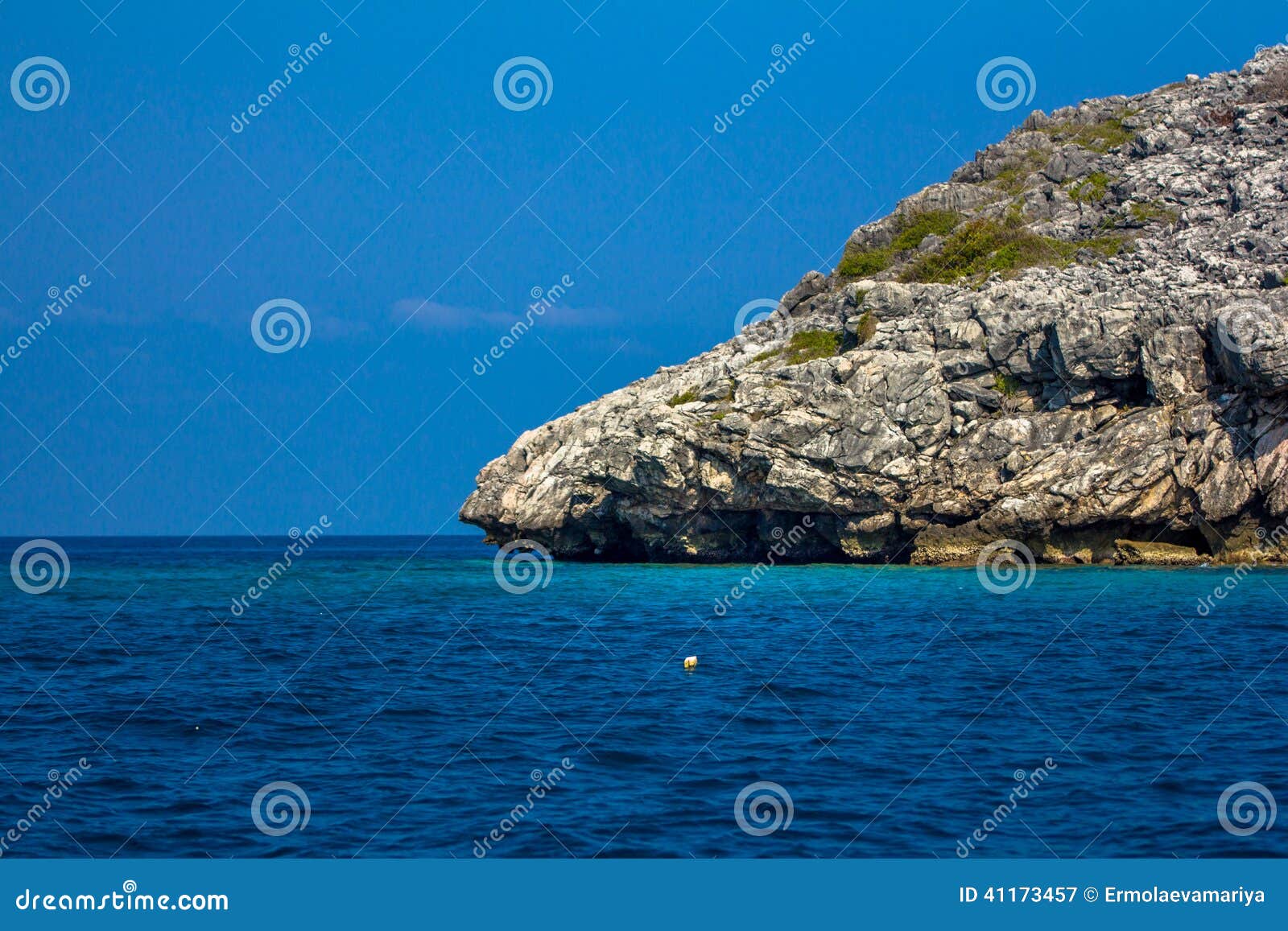 Beauty Limestone Rock in the Ocean Stock Image - Image of asia, fish ...