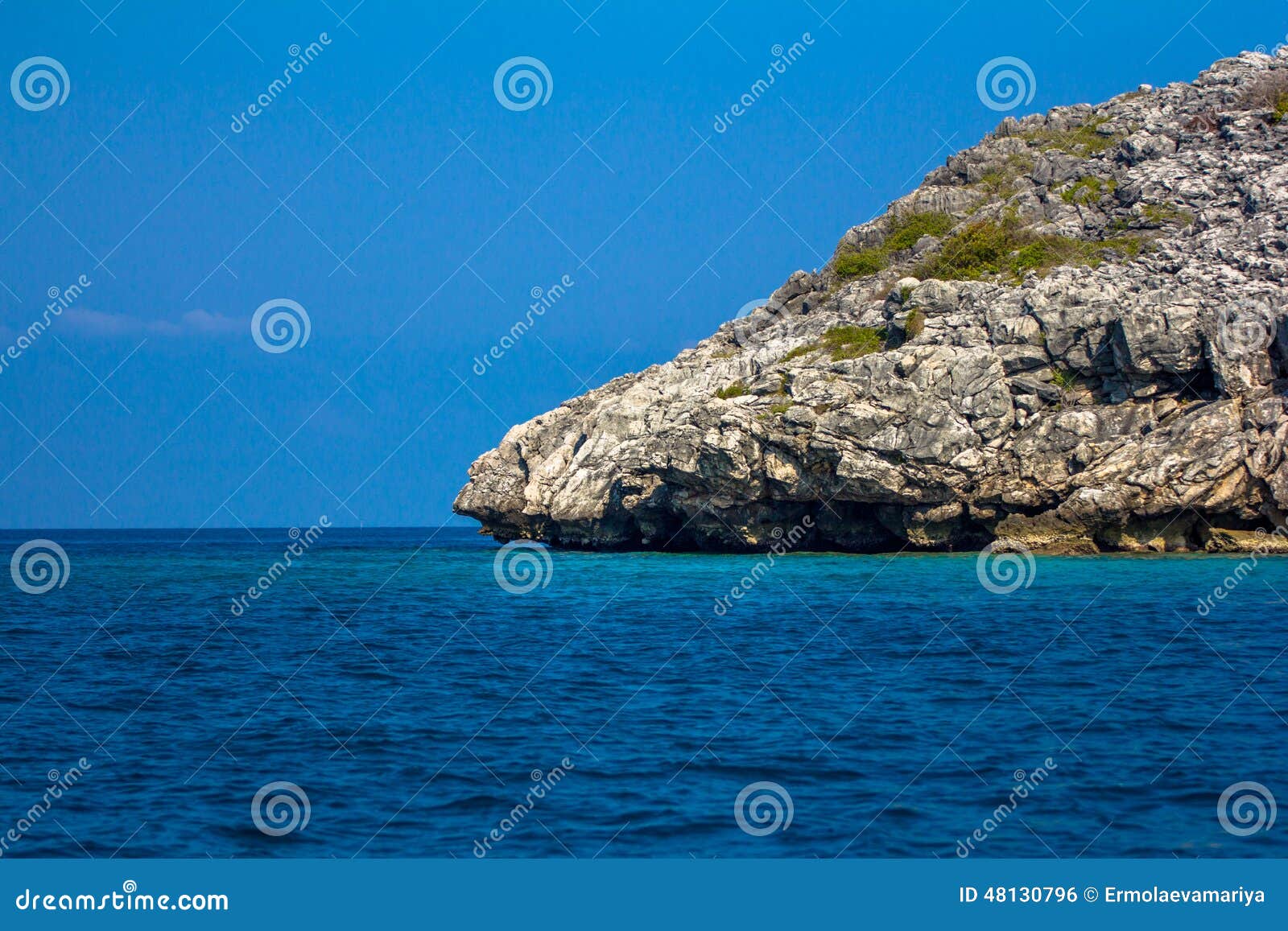 Beauty Limestone Rock in the Ocean Stock Photo - Image of reef ...