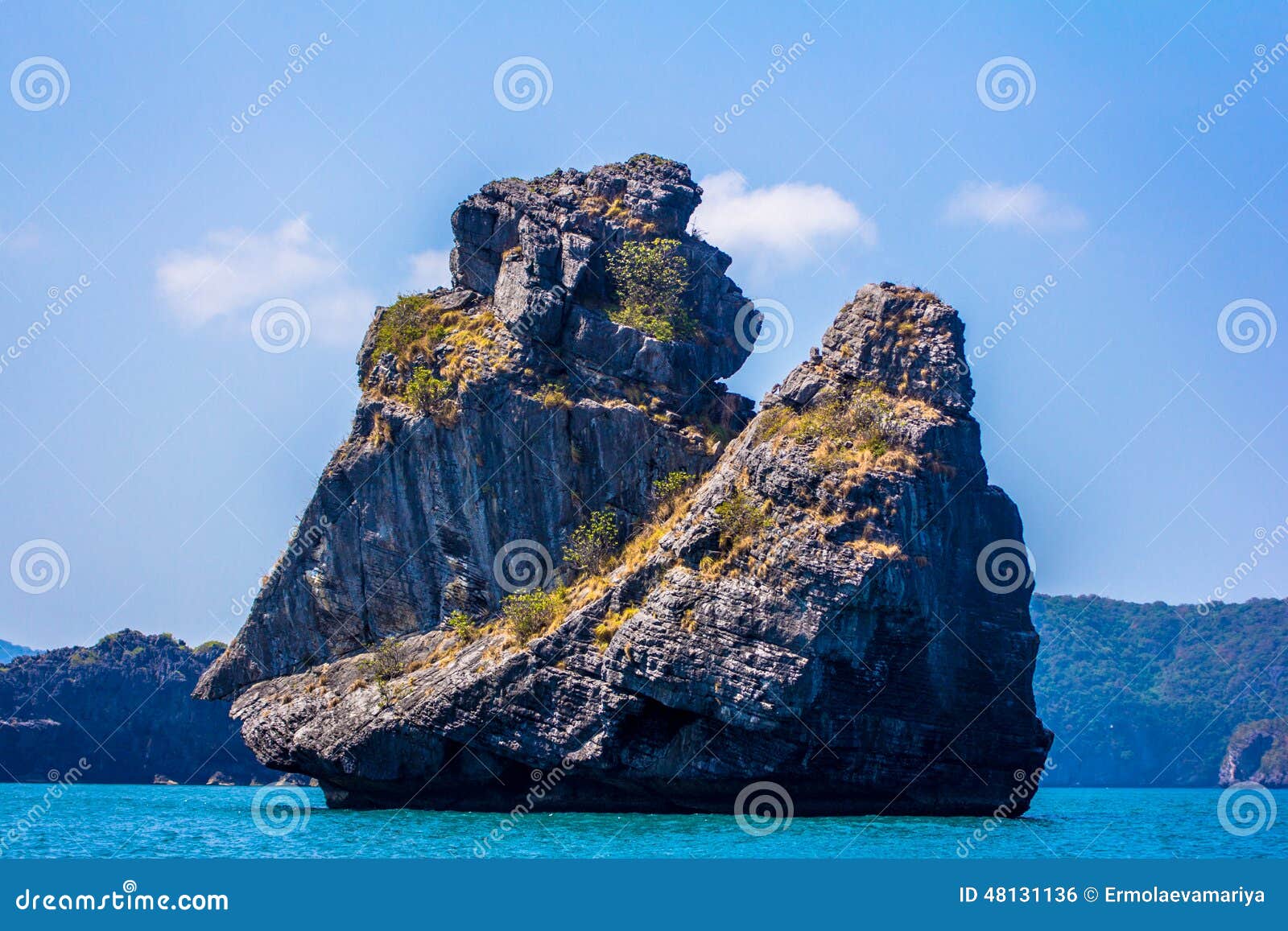 Beauty Limestone Rock in the Ocean Stock Photo - Image of destination ...