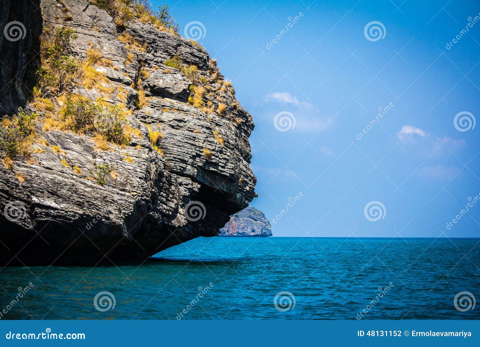 Beauty Limestone Rock in the Ocean Stock Photo - Image of journey ...