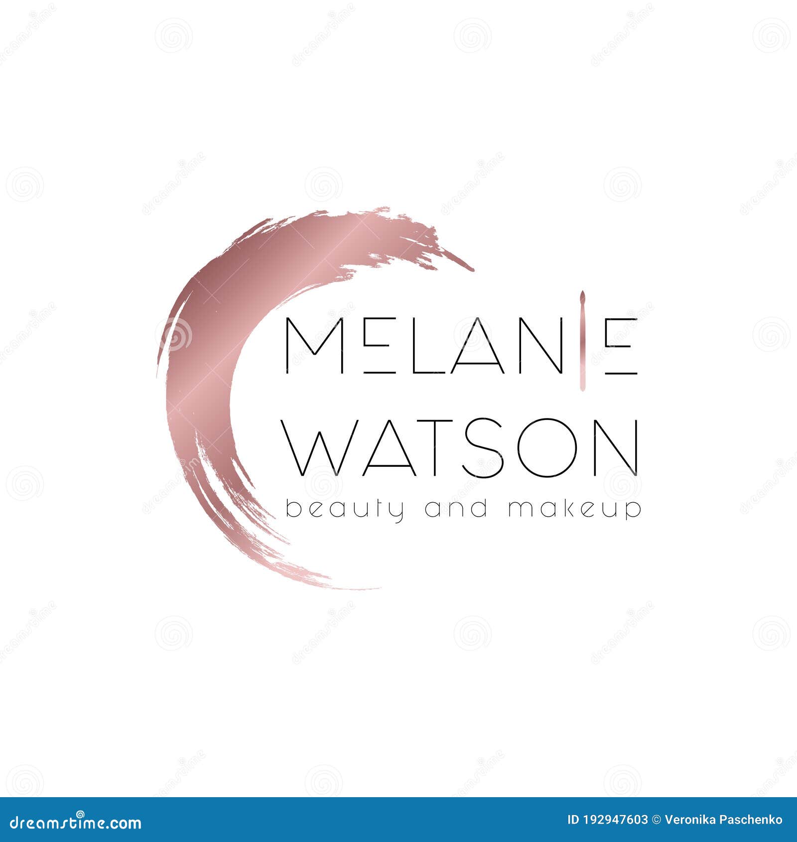 Makeup Studio Logo Design with a Brush Stock Vector - Illustration of ...