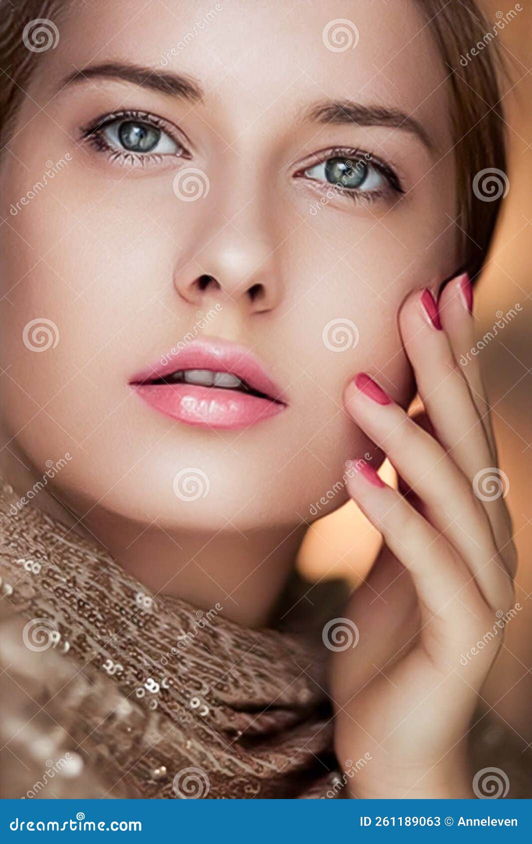 Beauty Makeup And Glamour Face Portrait Of Beautiful Woman With