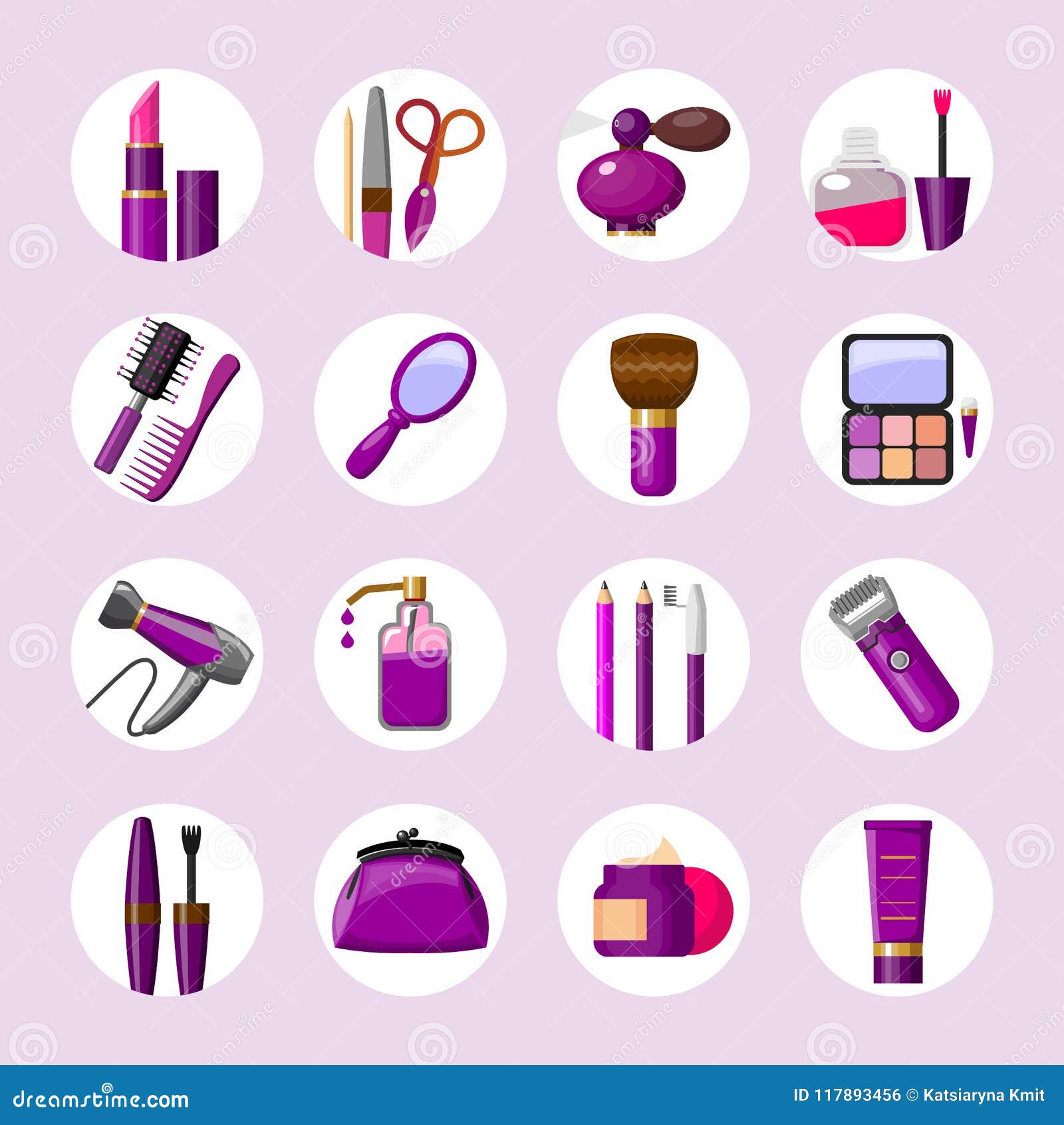 Beauty and makeup icons. stock vector. Illustration of perfume - 117893456