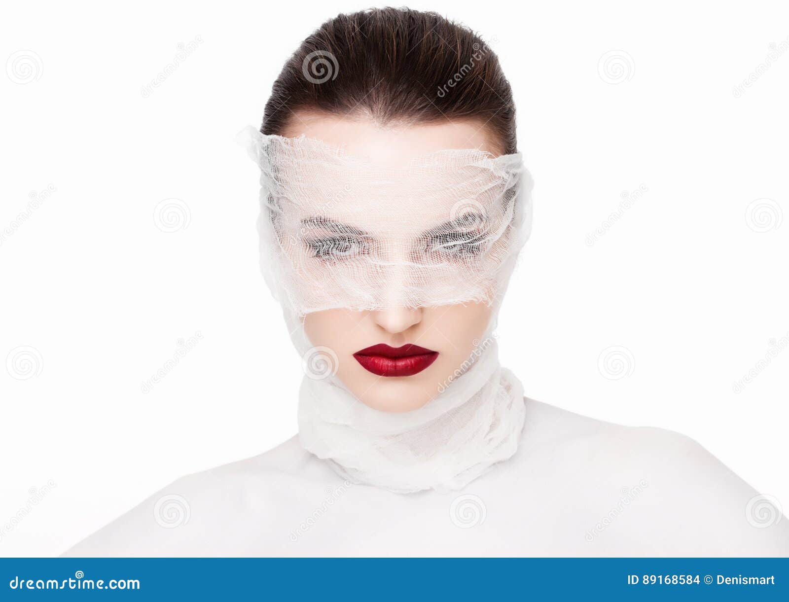 Beauty Makeup Plastic Surgery White Bandage Model Stock Photo - Image ...