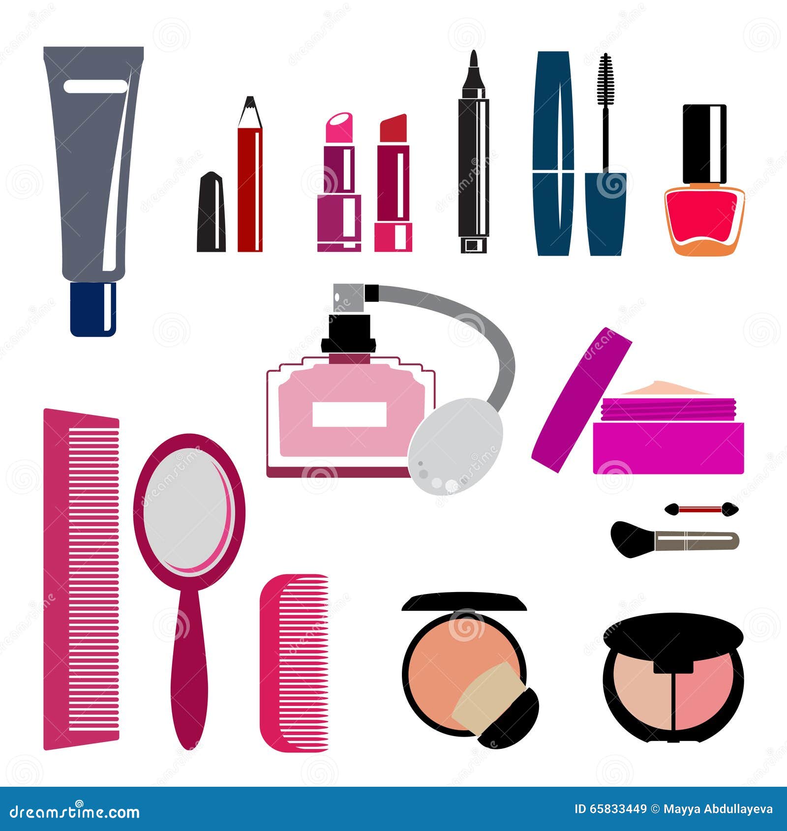 Beauty and Makeup Symbols - Vector Stock Vector - Illustration of ...