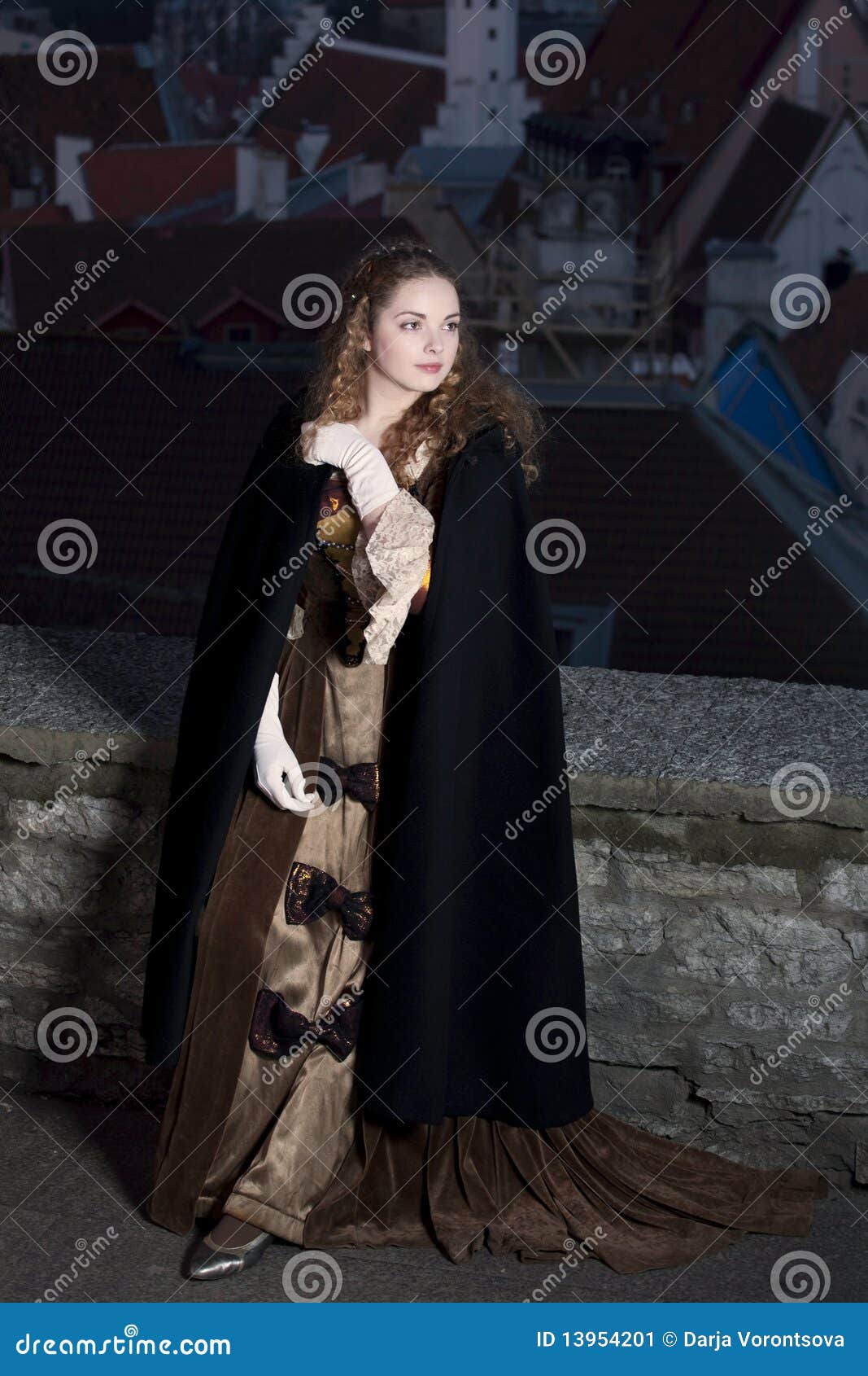 Beauty in medieval dress stock image. Image of elegant - 13954201