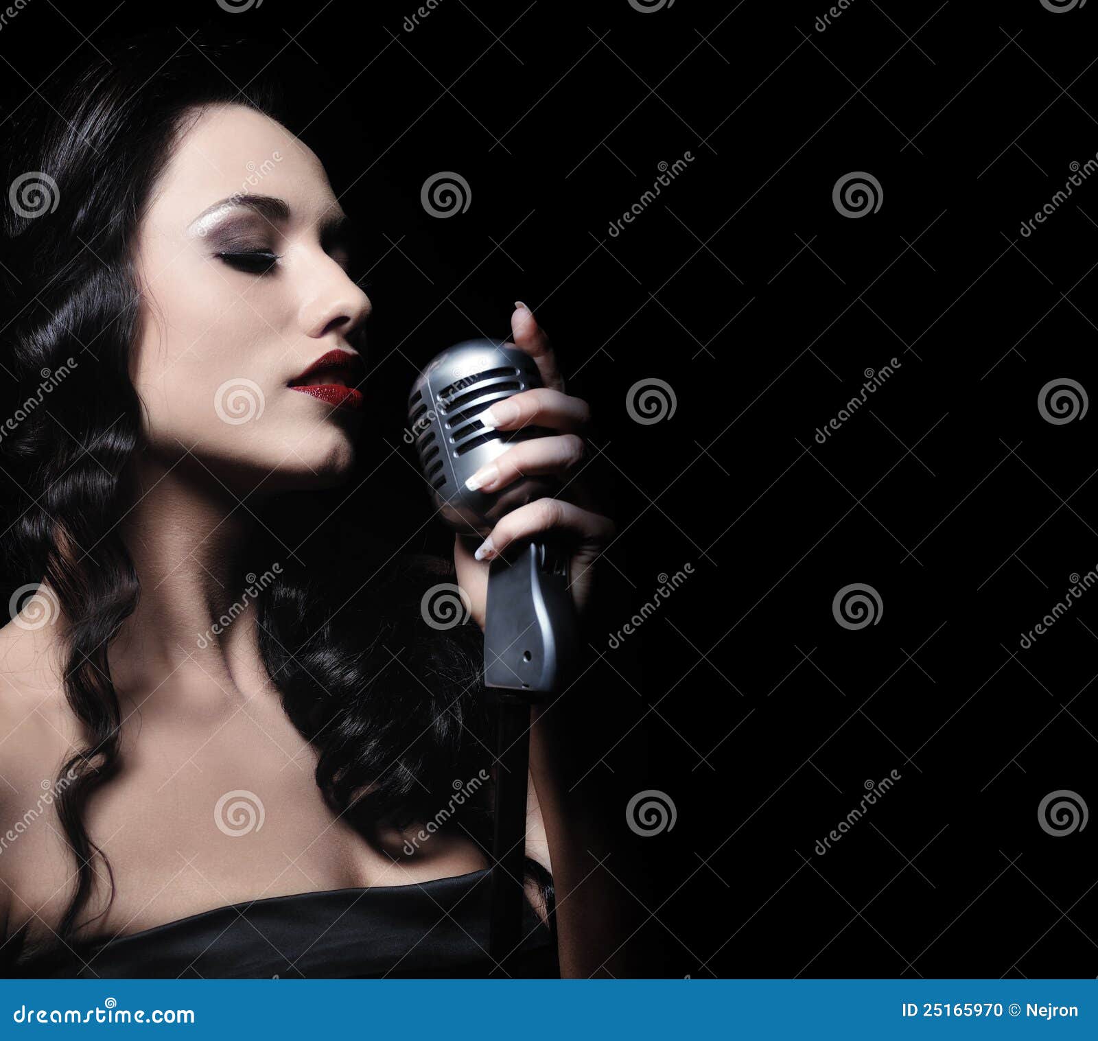 Beauty with a microphone stock photo. Image of people - 25165970