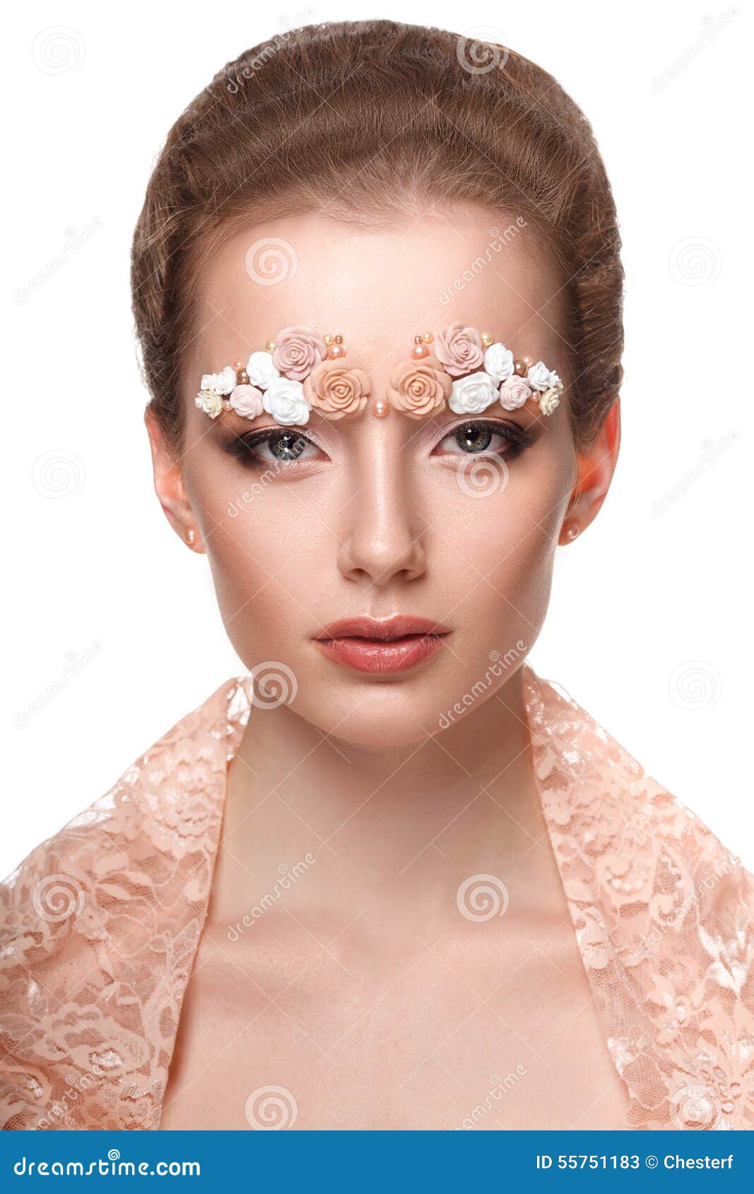 Beauty Model Portrait with Creative Eyebrows Stock Image - Image of ...