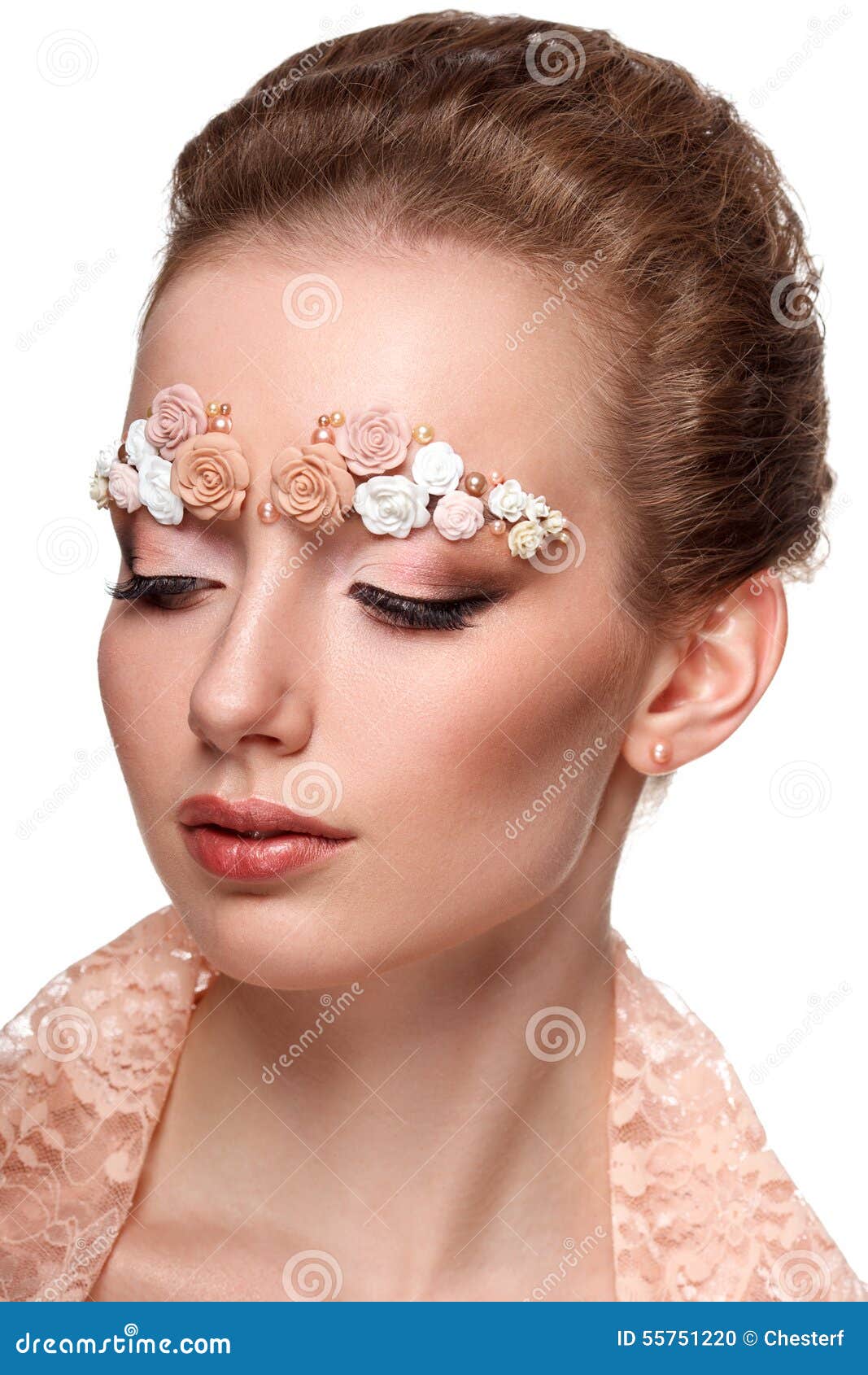 Beauty Model Portrait with Creative Eyebrows Stock Photo - Image of ...
