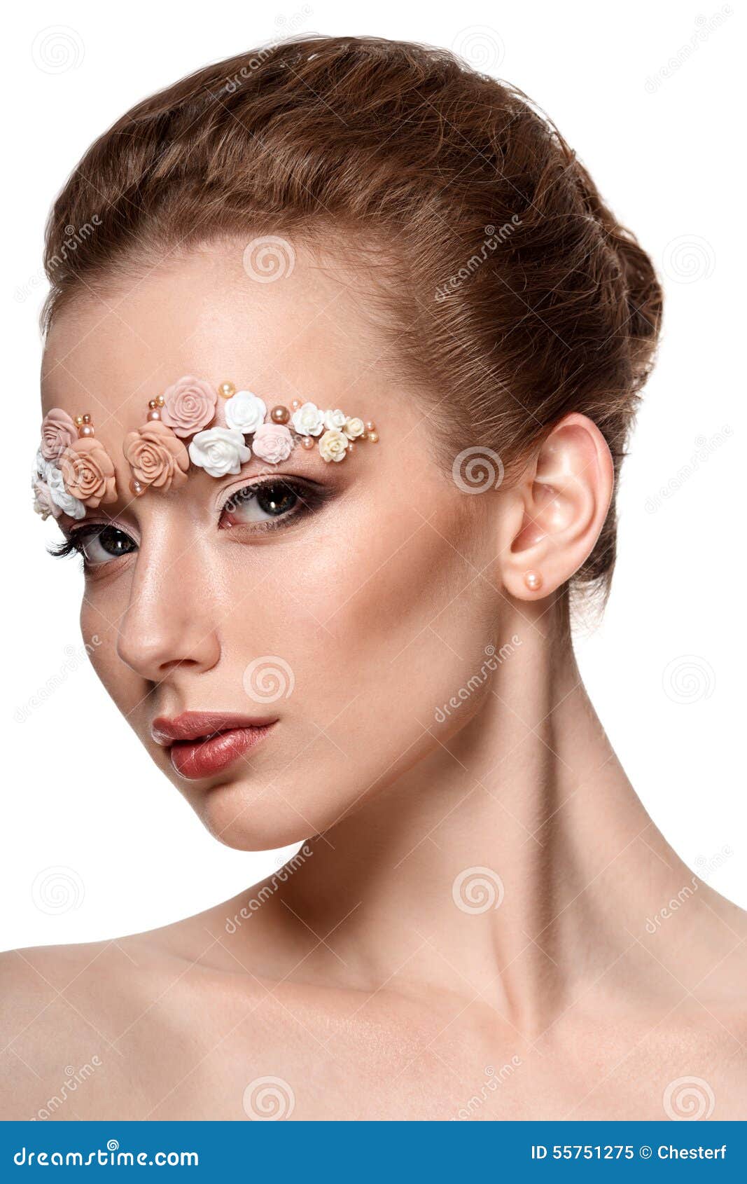 Beauty Model Portrait with Creative Eyebrows Stock Image - Image of ...