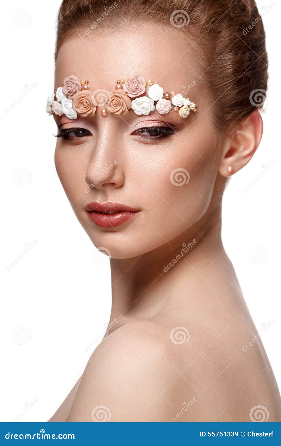 Beauty Model Portrait with Creative Eyebrows Stock Image - Image of ...