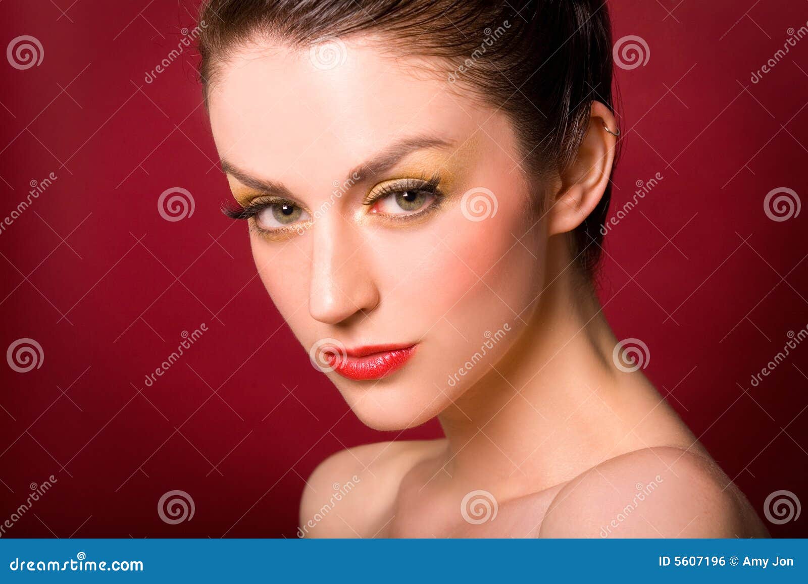 Beauty Model with Red Lipstick Stock Photo - Image of unique, lady: 5607196