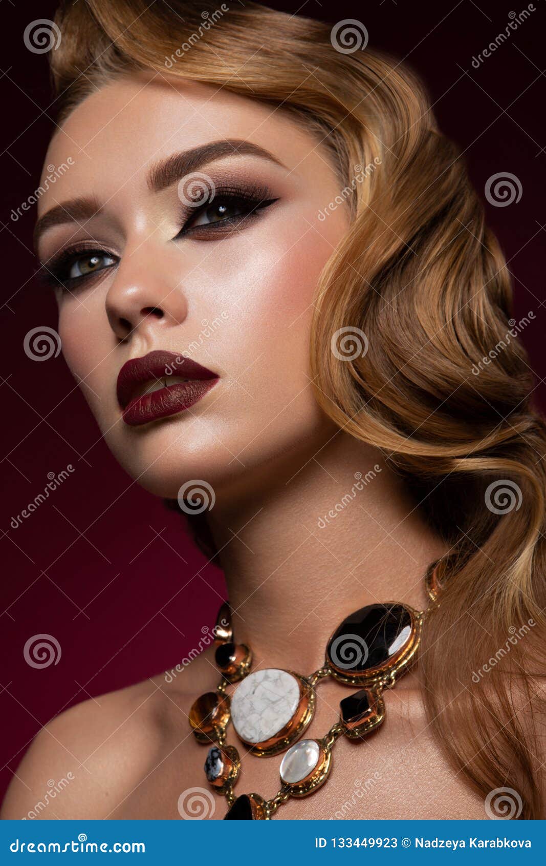 Beauty Model Woman With Long Brown Hair Stock Image Image Of