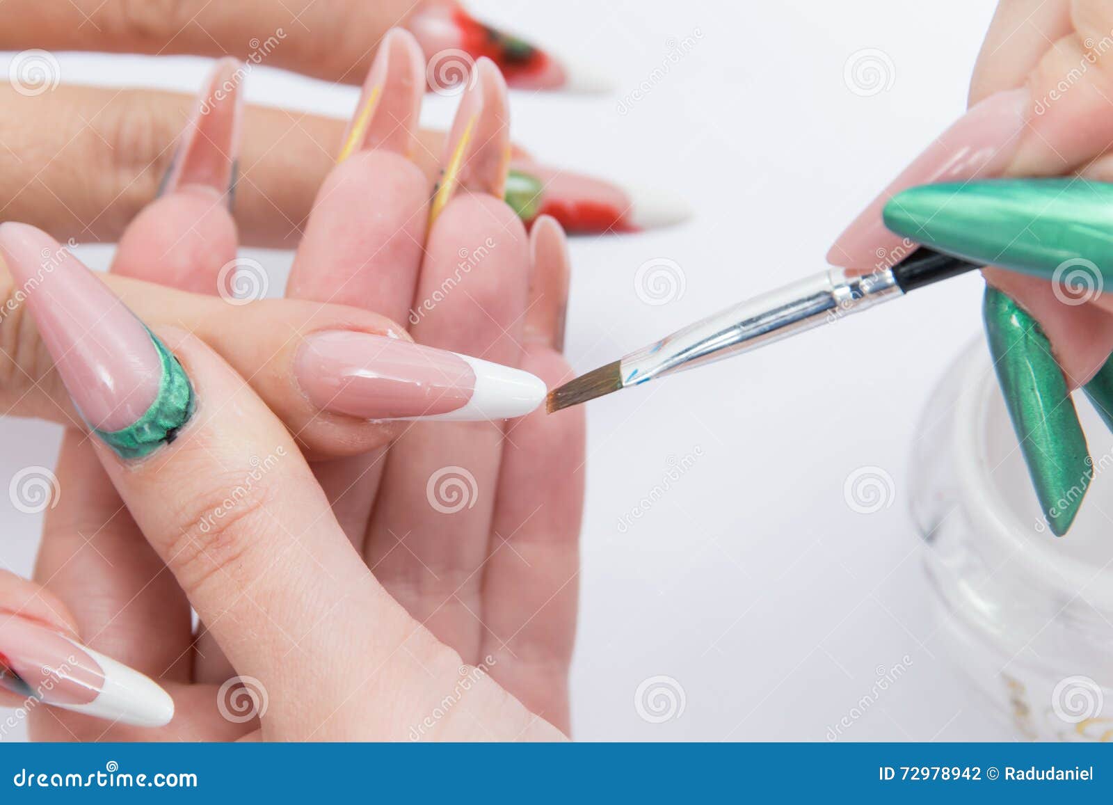 Beauty Nails Construction with Gel Stock Photo - Image of manicure ...