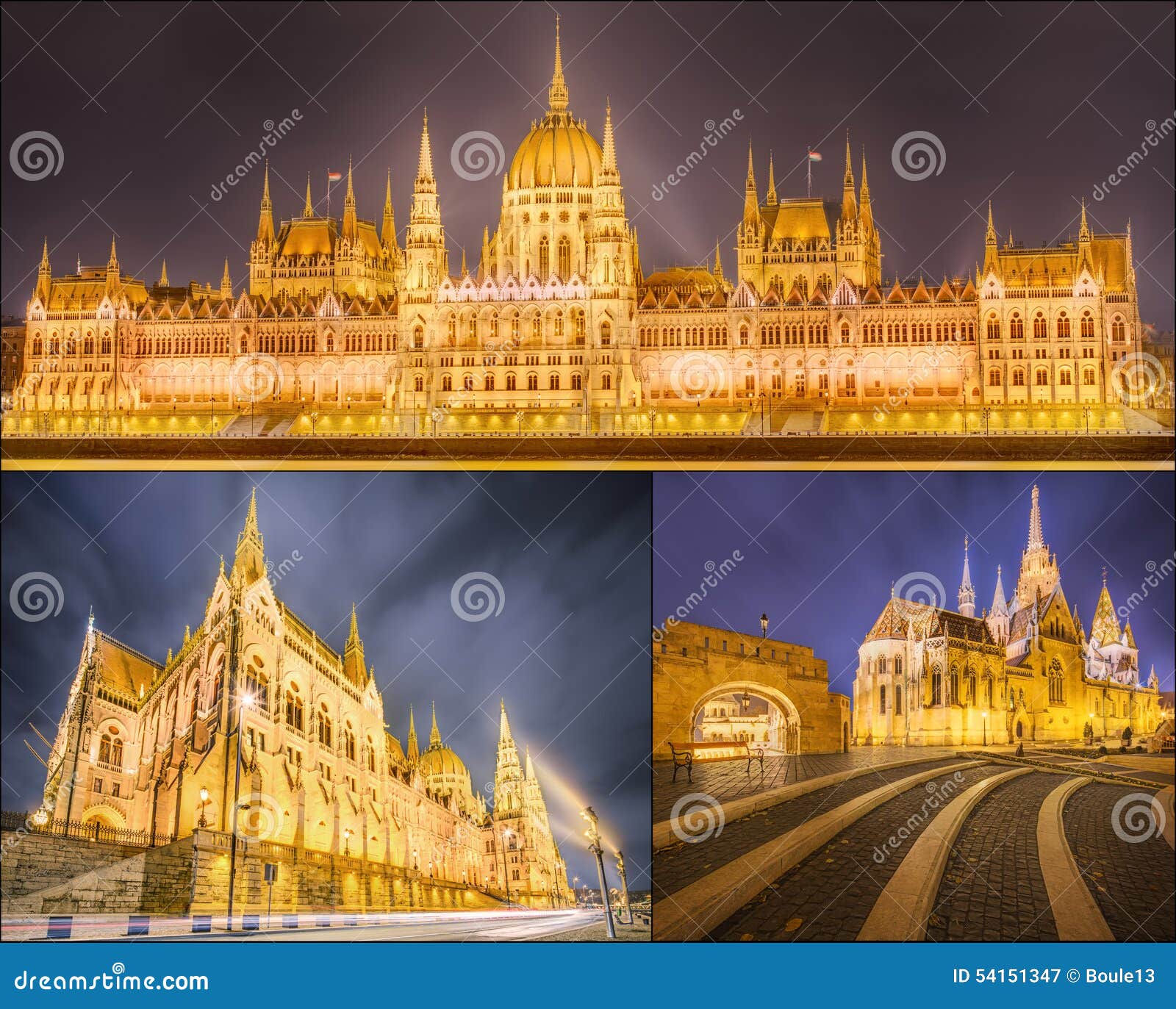 The Beauty Panorama of Attractions Budapest. Stock Image - Image of ...