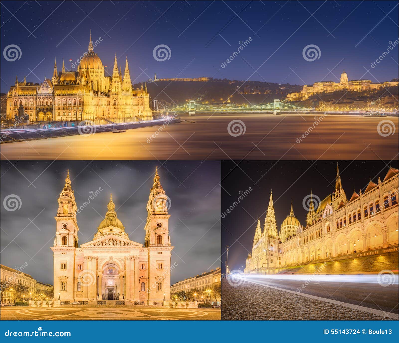 The Beauty Panorama of Attractions Budapest. Stock Photo - Image of ...