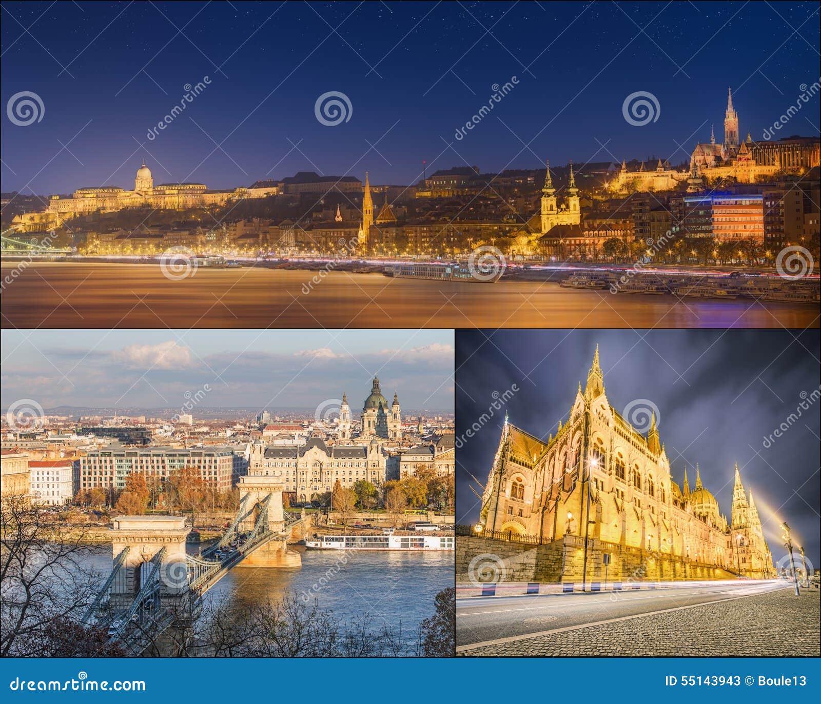 The Beauty Panorama of Attractions Budapest. Stock Image - Image of ...