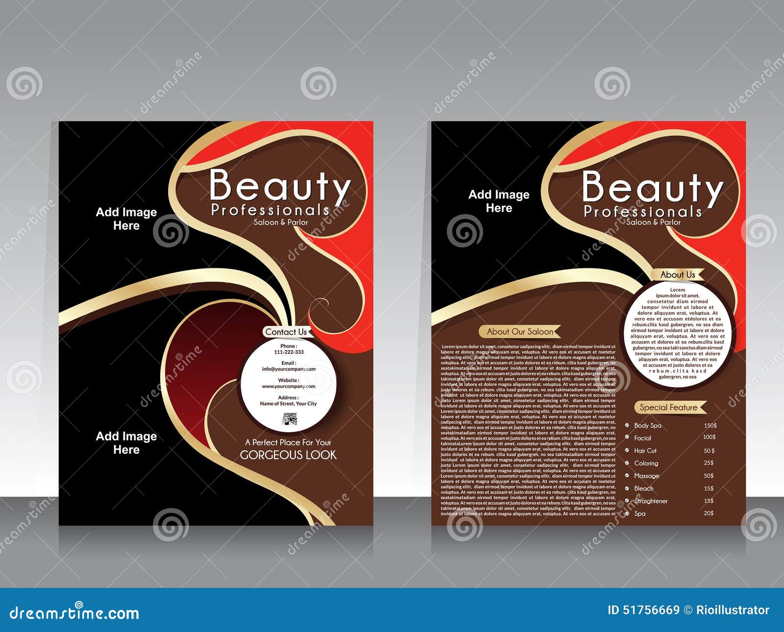 Beauty Parlor Flyer Template Stock Vector - Illustration of conceptual ...