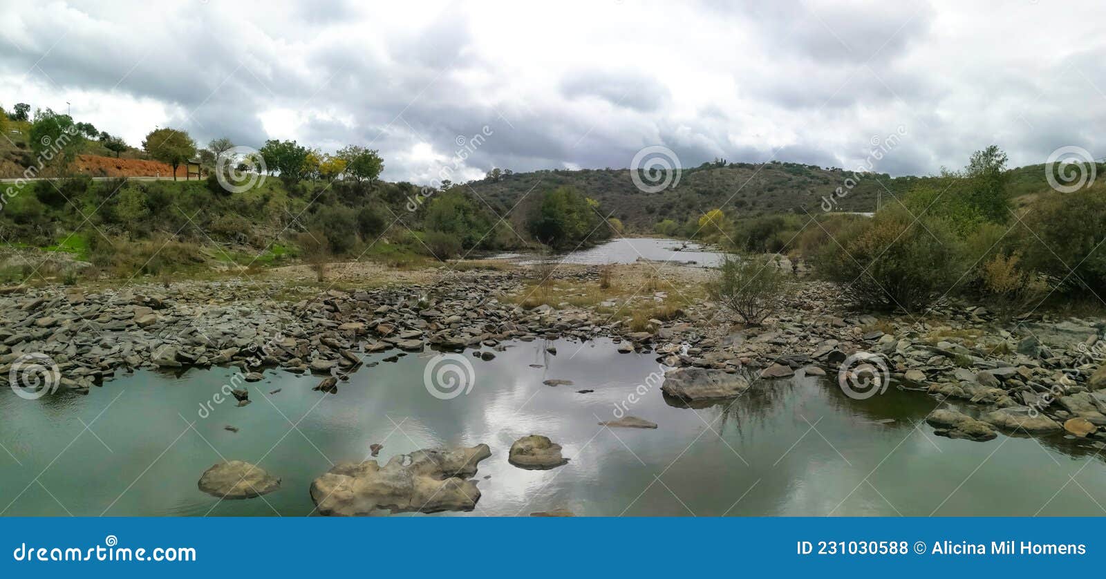 The Beauty and Peace of a River with Little Water Stock Photo - Image ...
