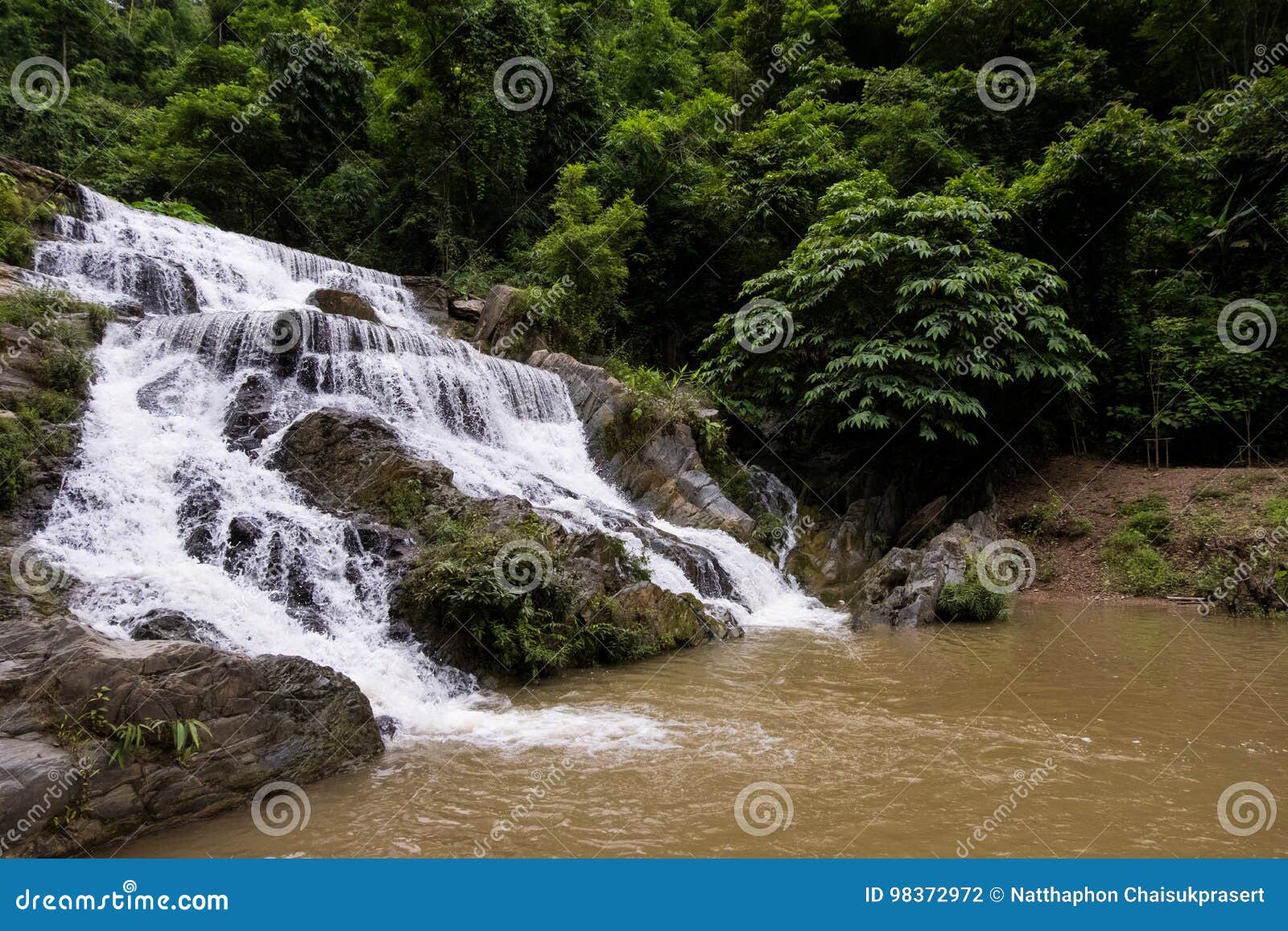 Beauty and Peaceful Waterfall Stock Photo - Image of motion, fresh ...