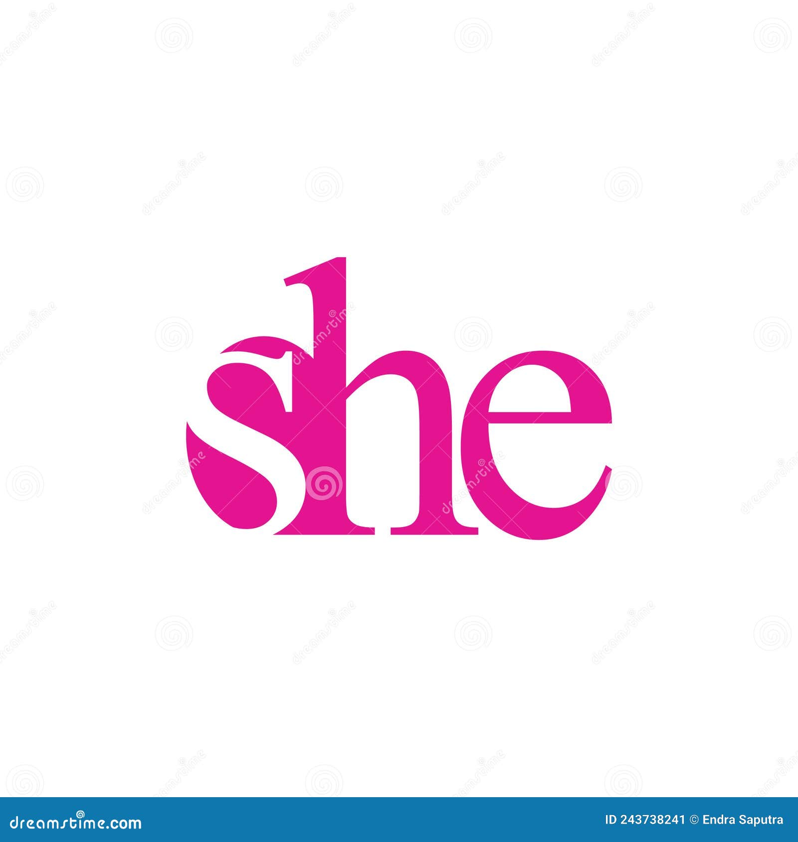 Pink she logo stock vector. Illustration of alphabet - 243738241
