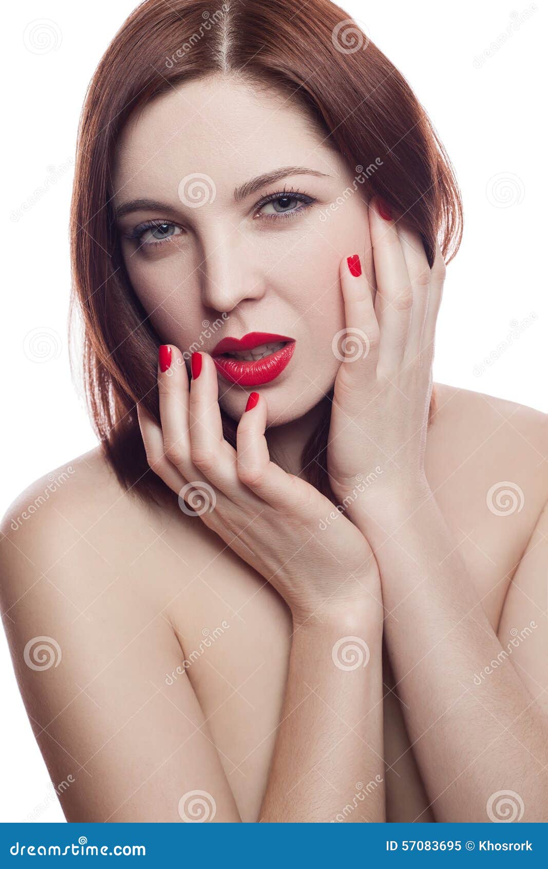 Beauty Portrait Of Beautiful Cheerful Fresh Woman 30 40 Years With