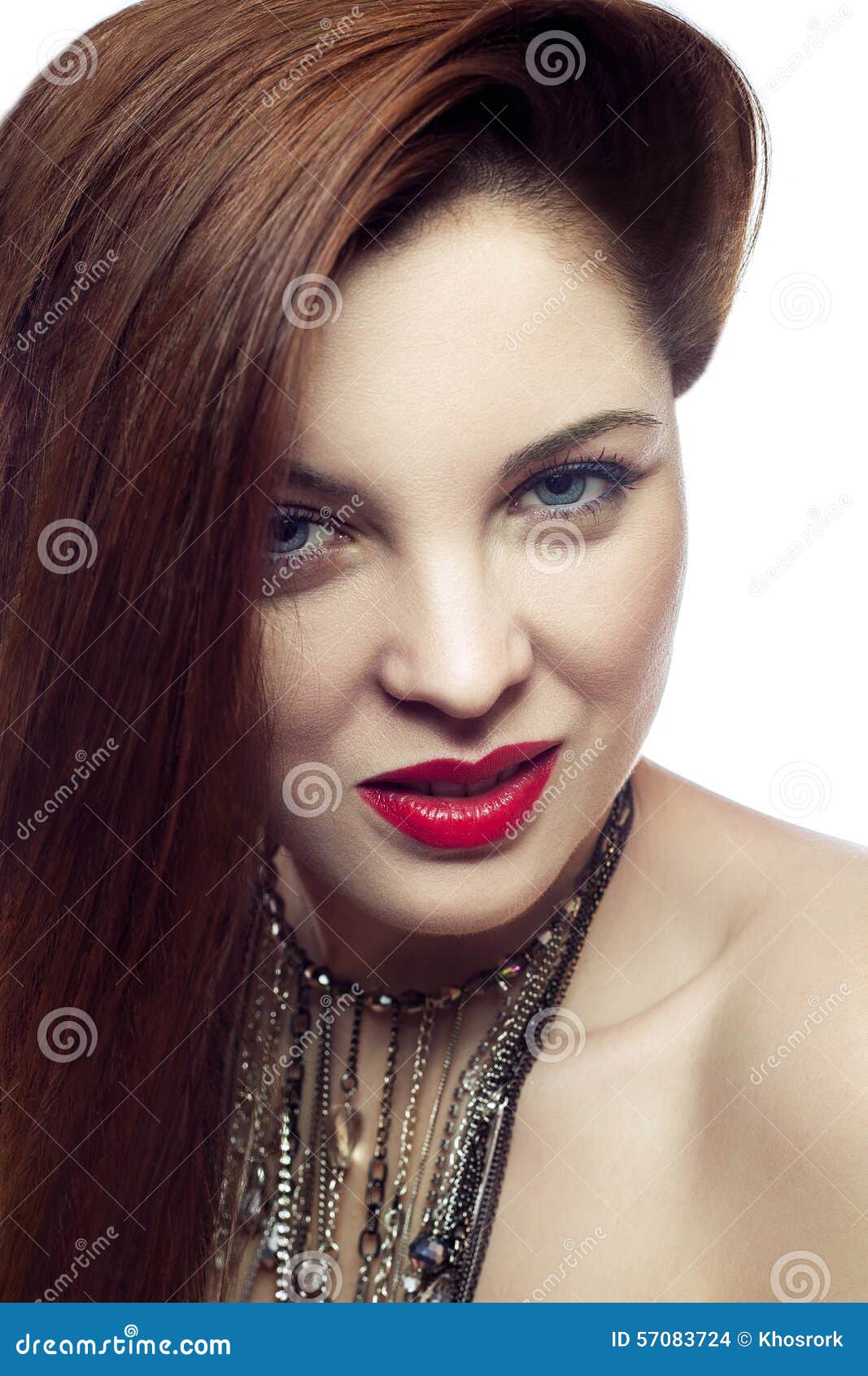 Beauty Portrait Of Beautiful Cheerful Fresh Woman 30 40 Years With