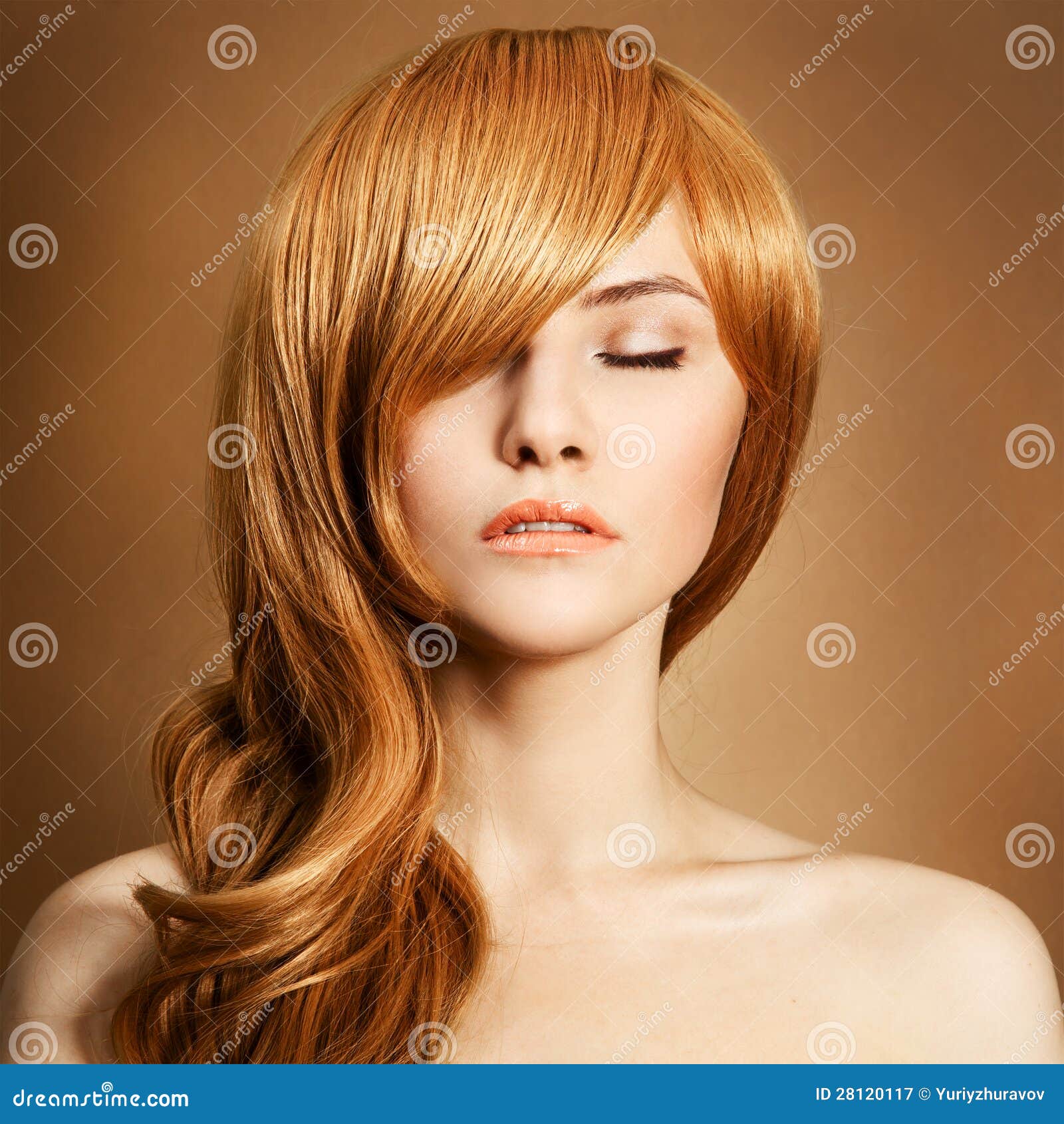 Portrait Of Curly African American Woman Posing With Microphone On Color Background Stock Image