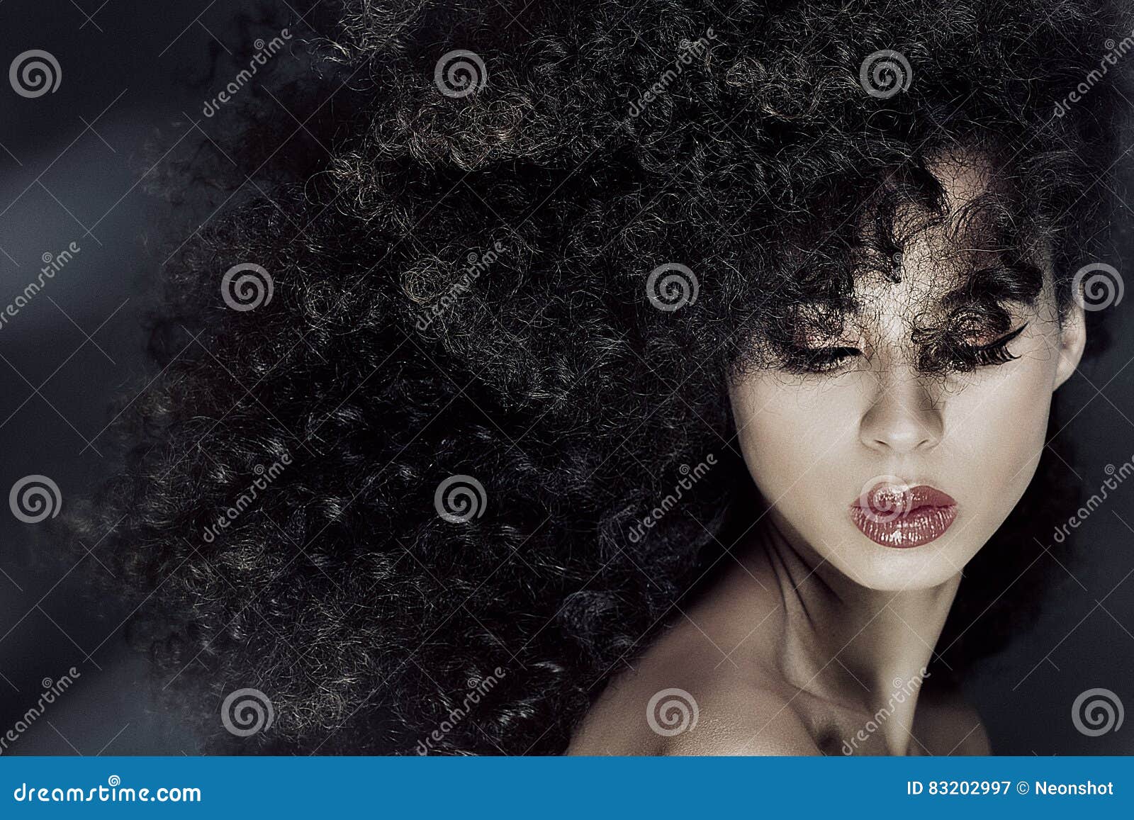Beauty Portrait Of Girl With Afro Stock Image Image Of Face Girl