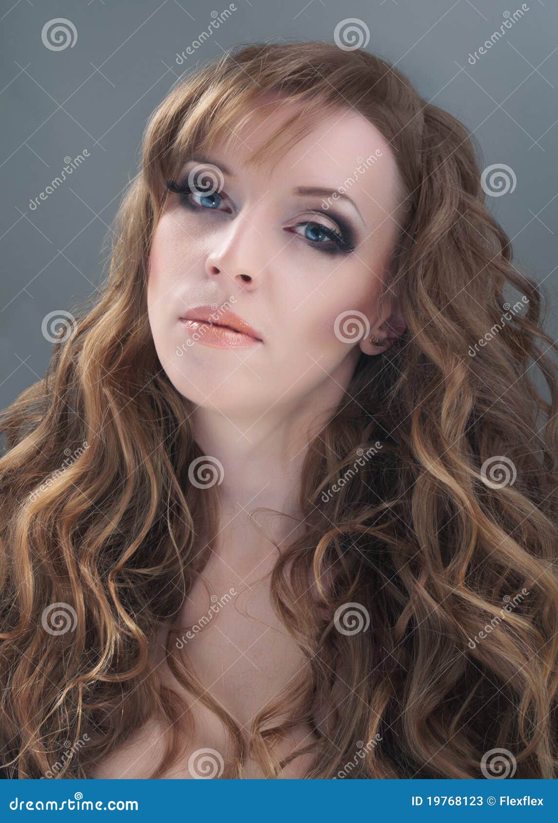 Beauty Portrait Of Long Haired Woman Stock Image Image Of Gentle