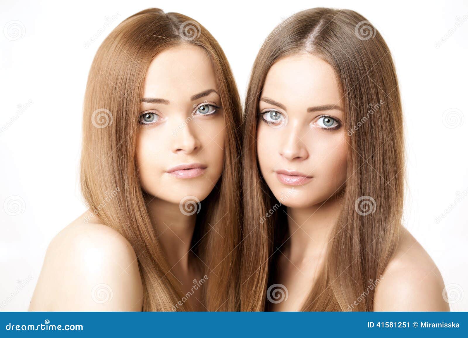 Beauty Portrait Of Two Beautiful Young Women Stock Image Image Of