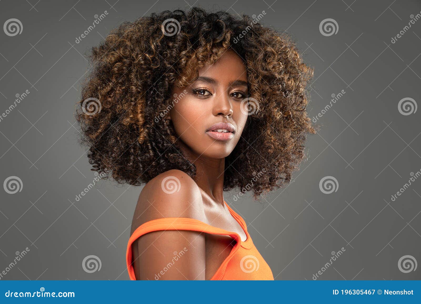 Beauty Portrait of Woman with Afro Stock Image - Image of natural ...