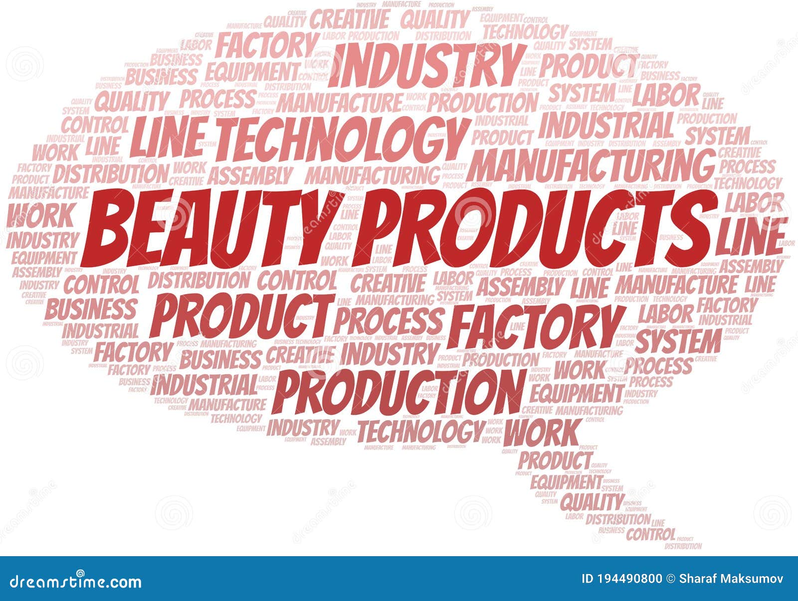 Beauty Products Word Cloud Create with Text only. Stock Illustration ...