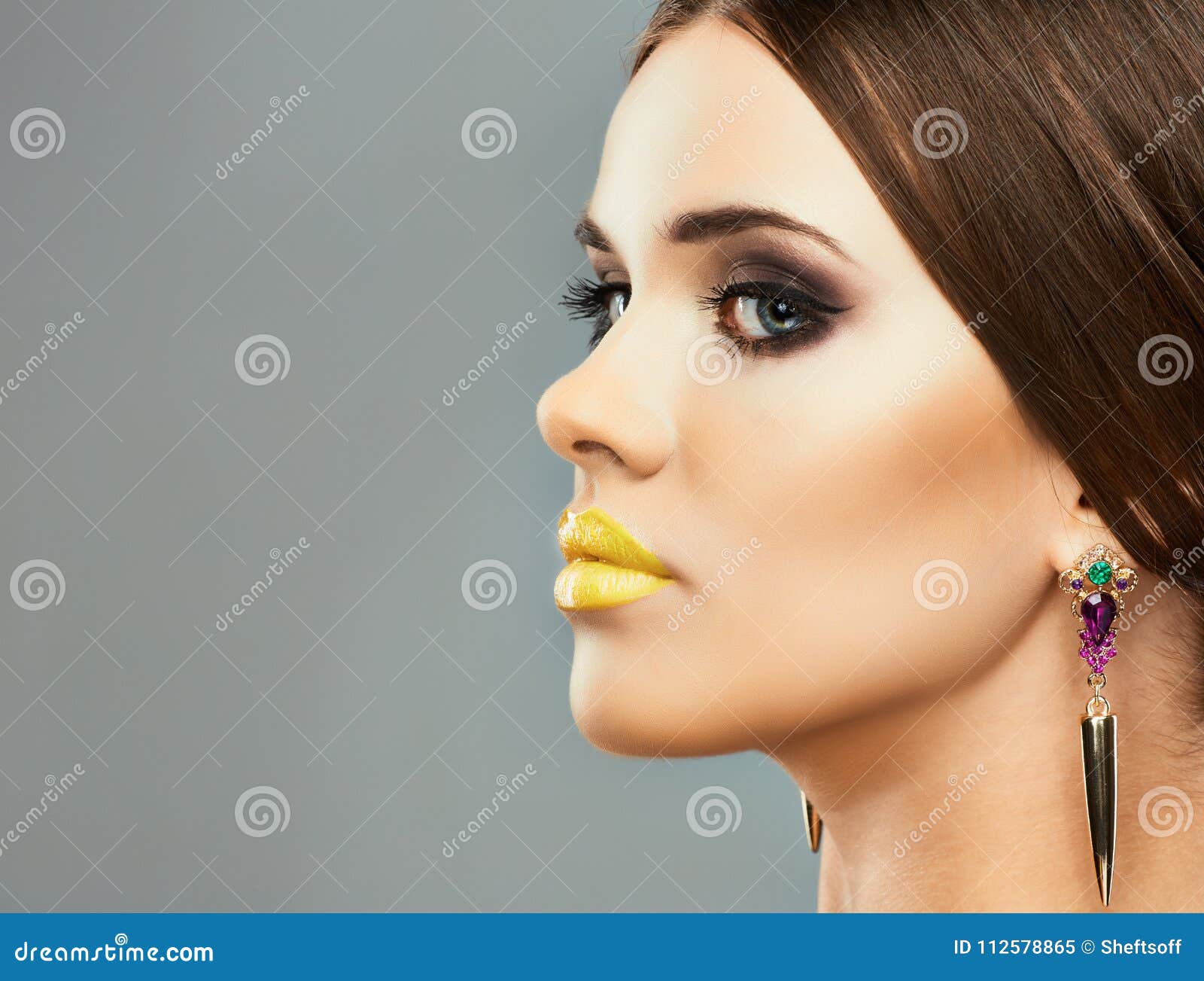Beauty Profile Face Woman Close Up Portrait Stock Image Image Of