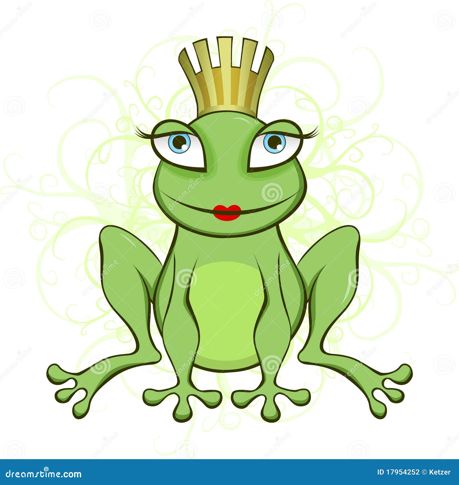 The Queen Frog, Isolated Vector Illustration. Cute Cartoon Animal ...