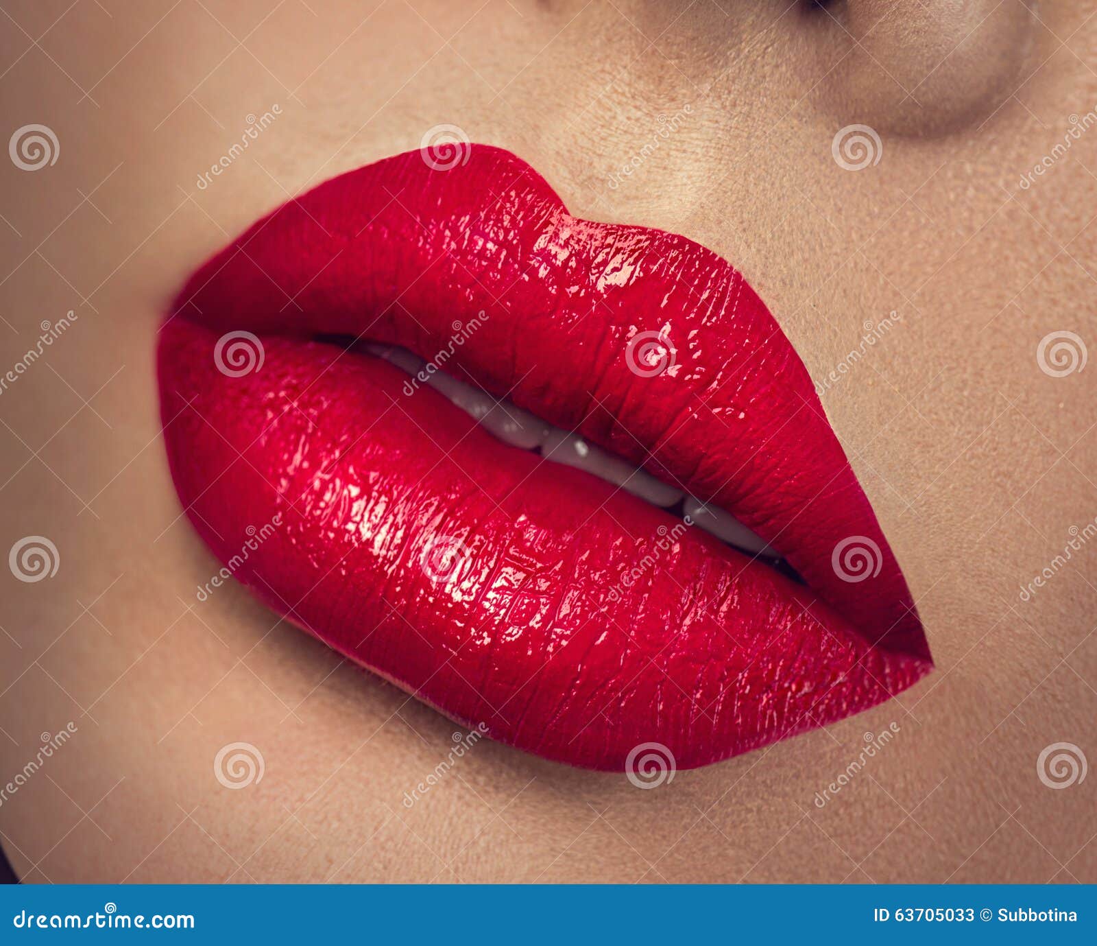 Beauty Red Lips Makeup Closeup Stock Image - Image of beautiful, model ...