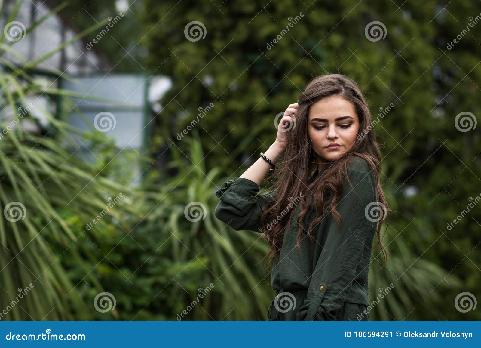 Beauty Romantic Girl Outdoor Beautiful Teenage Model Dressed In