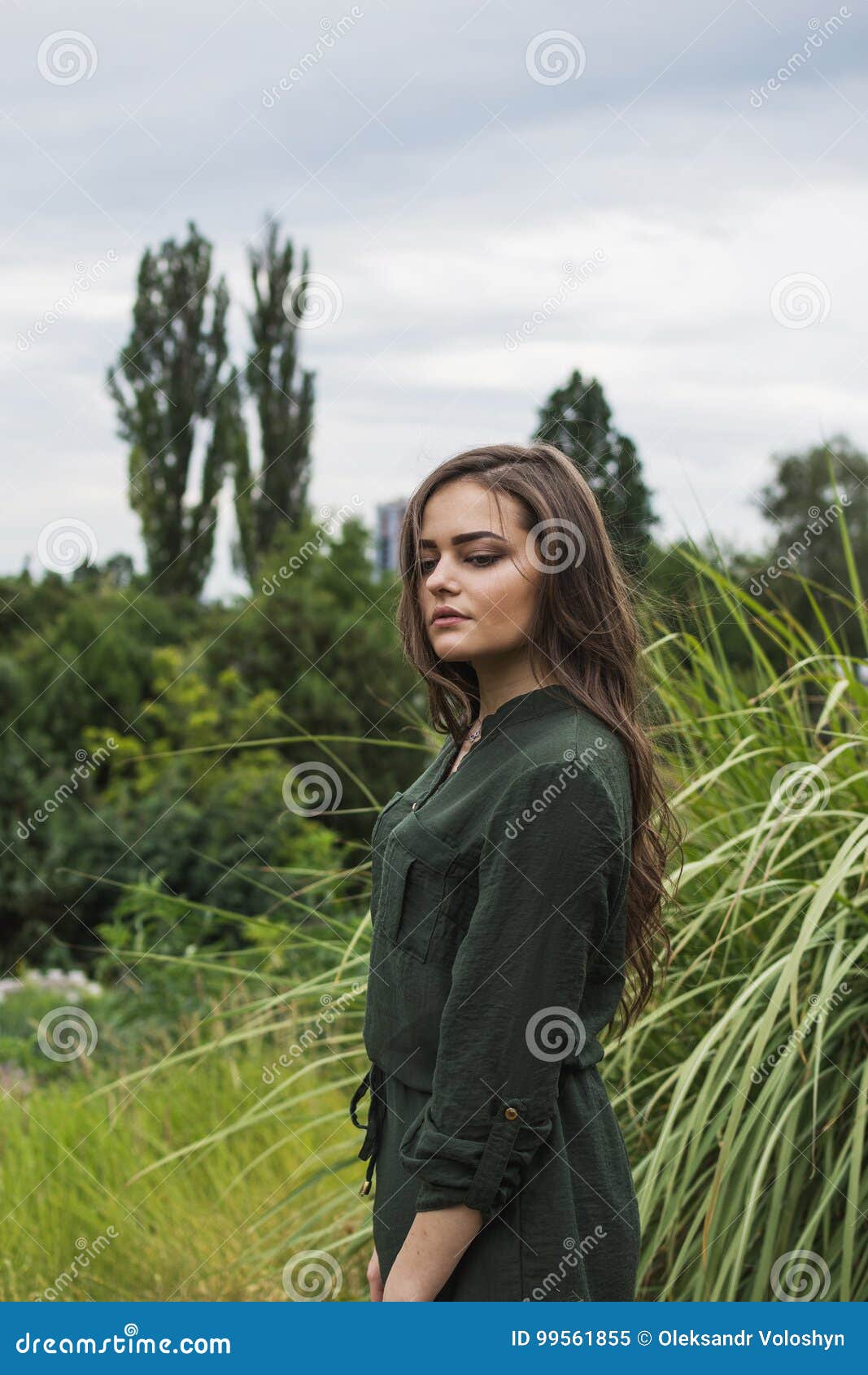 Beauty Romantic Girl Outdoor Beautiful Teenage Model Dressed In